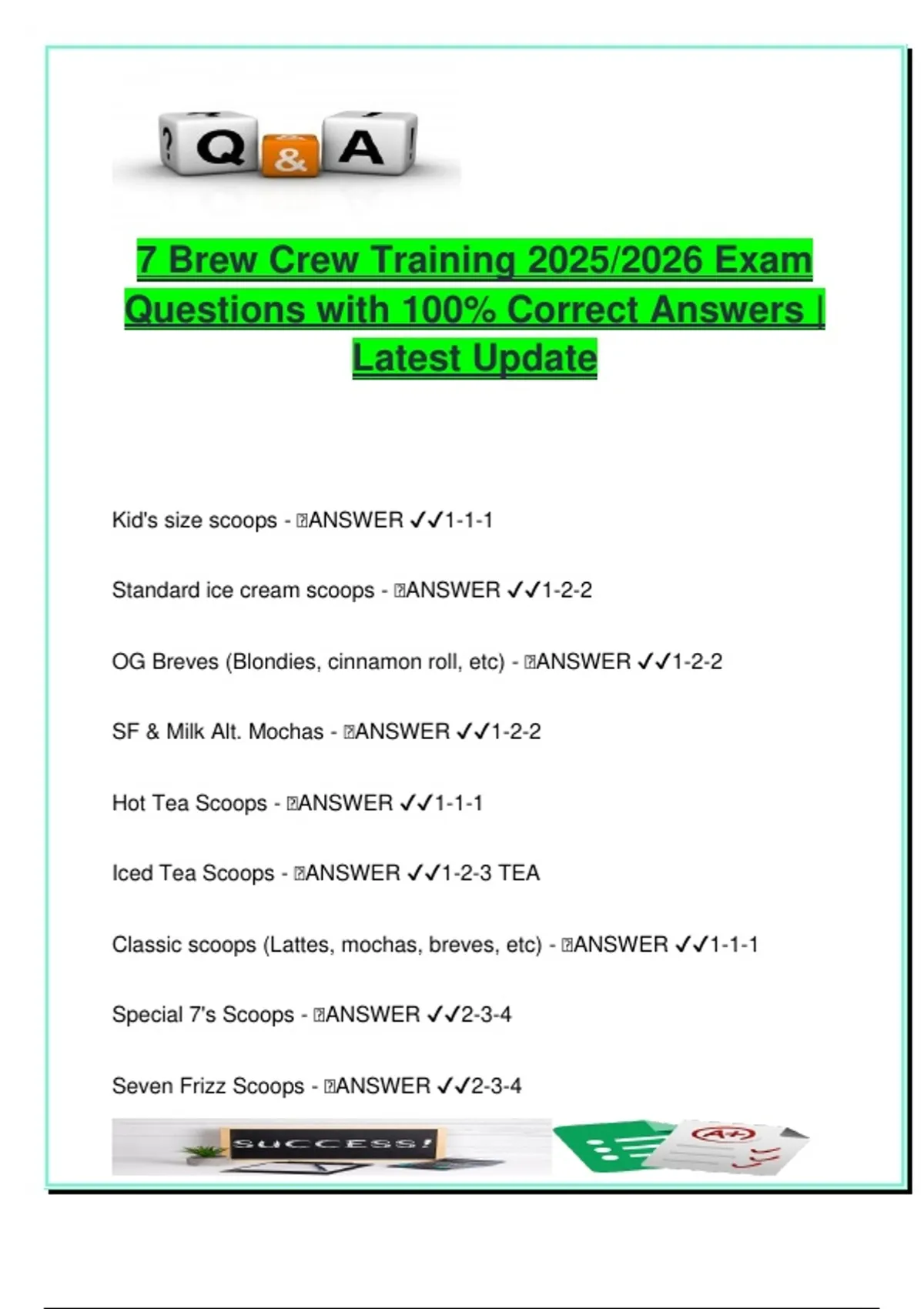 7 Brew Crew Training – 60+ Correct Questions & Flavor Guides | Scoops ...