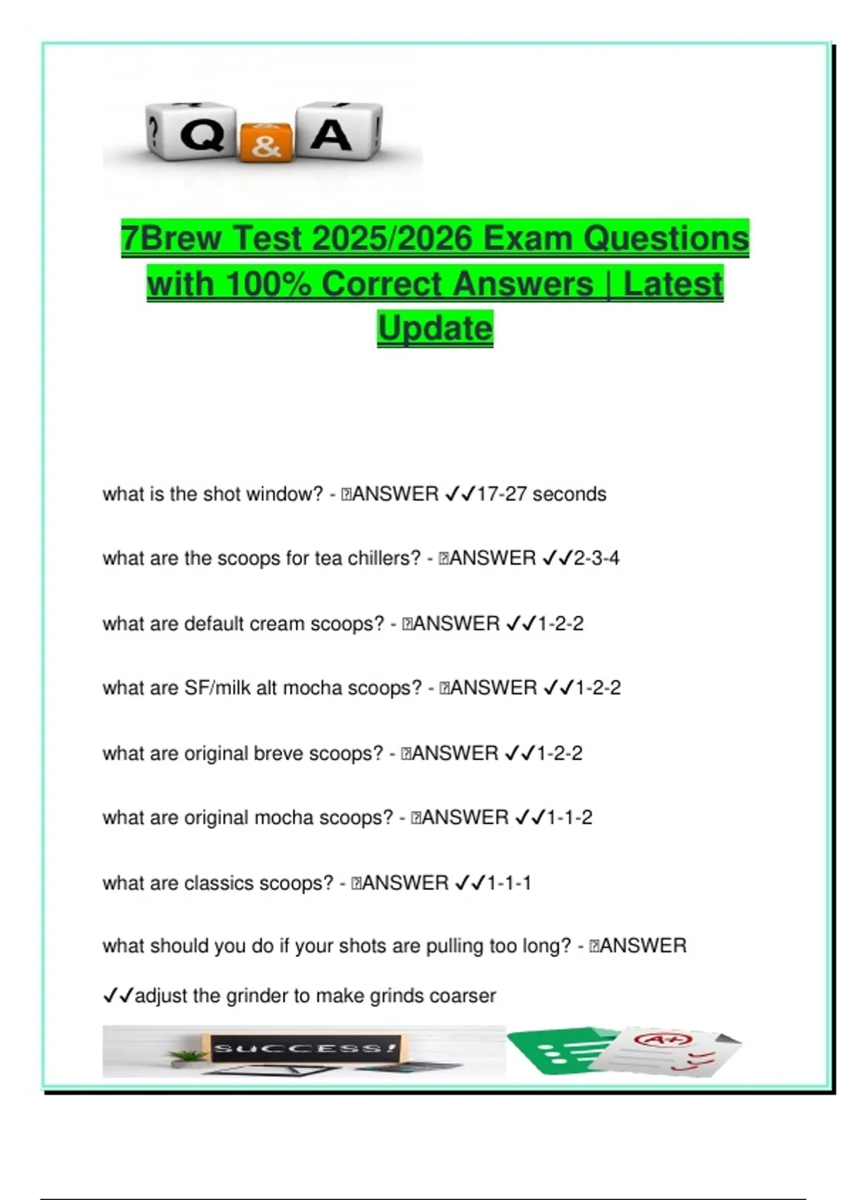 7 Brew Barista Test – 100+ Verified Questions & Custom Drink Recipes ...