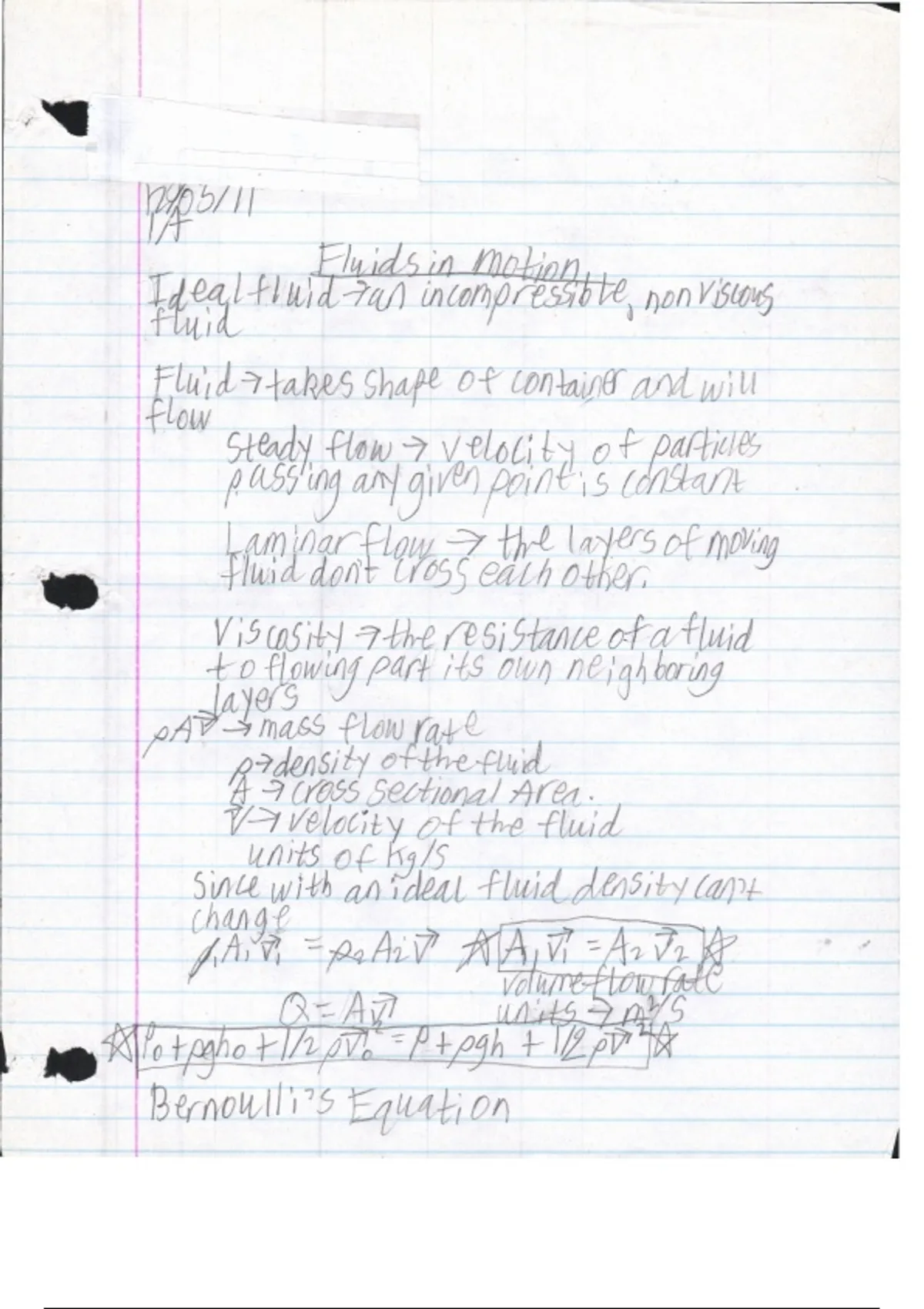 AP Physics Notes on Fluids in Motion - Physics - Stuvia US