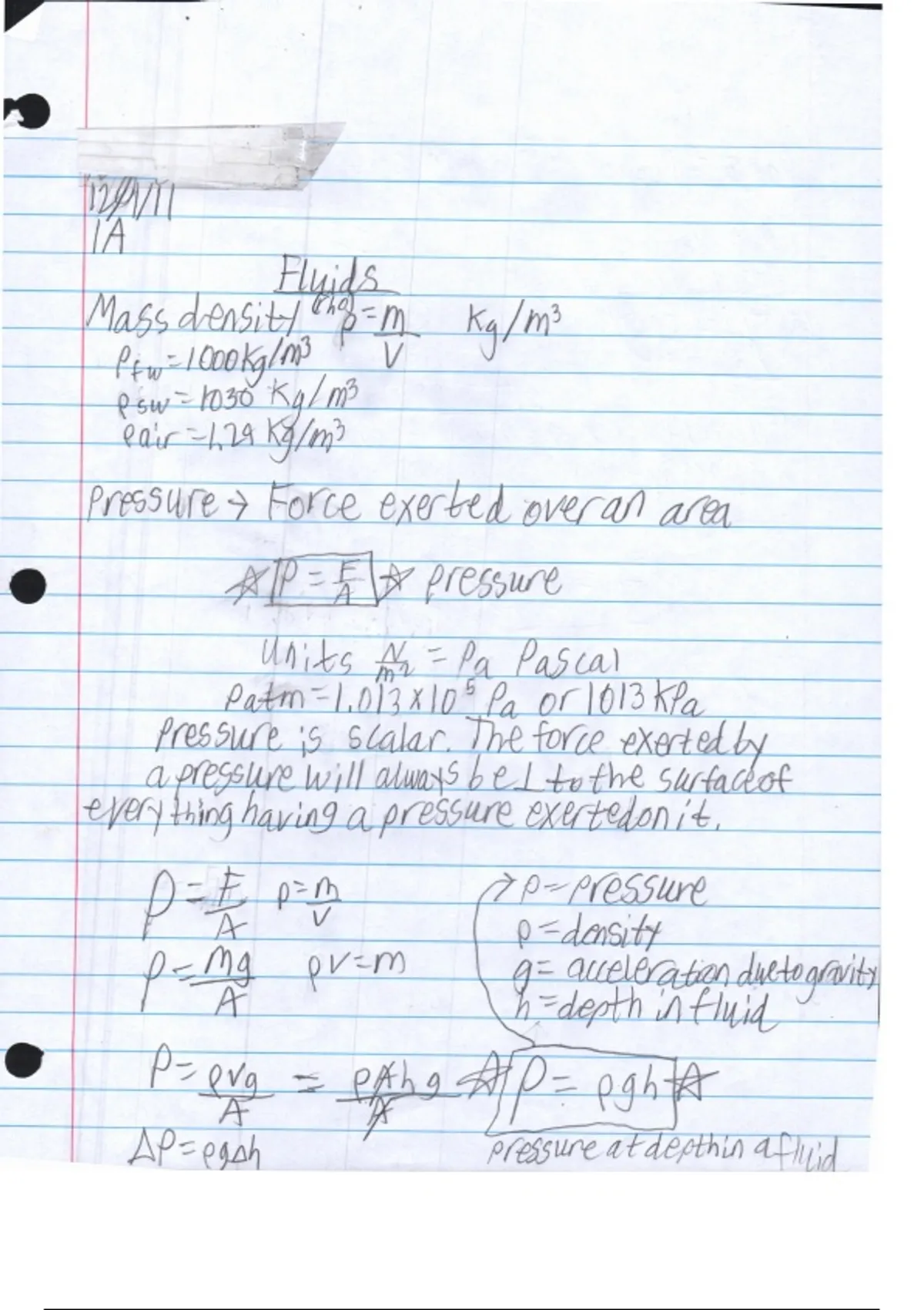 AP Physics Notes on Fluid Mechanics - Physics - Stuvia US