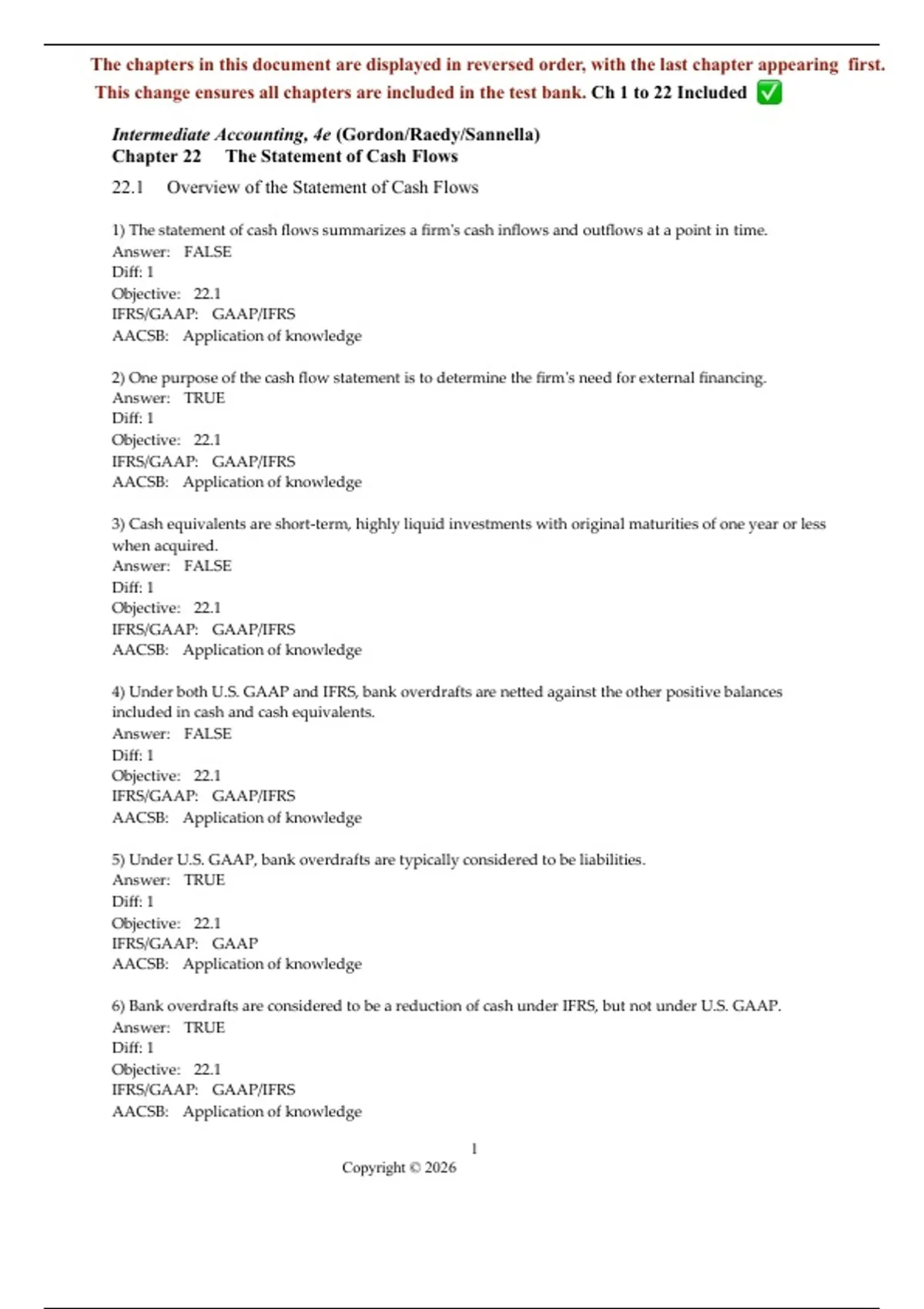 Test Bank for Intermediate Accounting, 4th Edition by Gordon (All ...