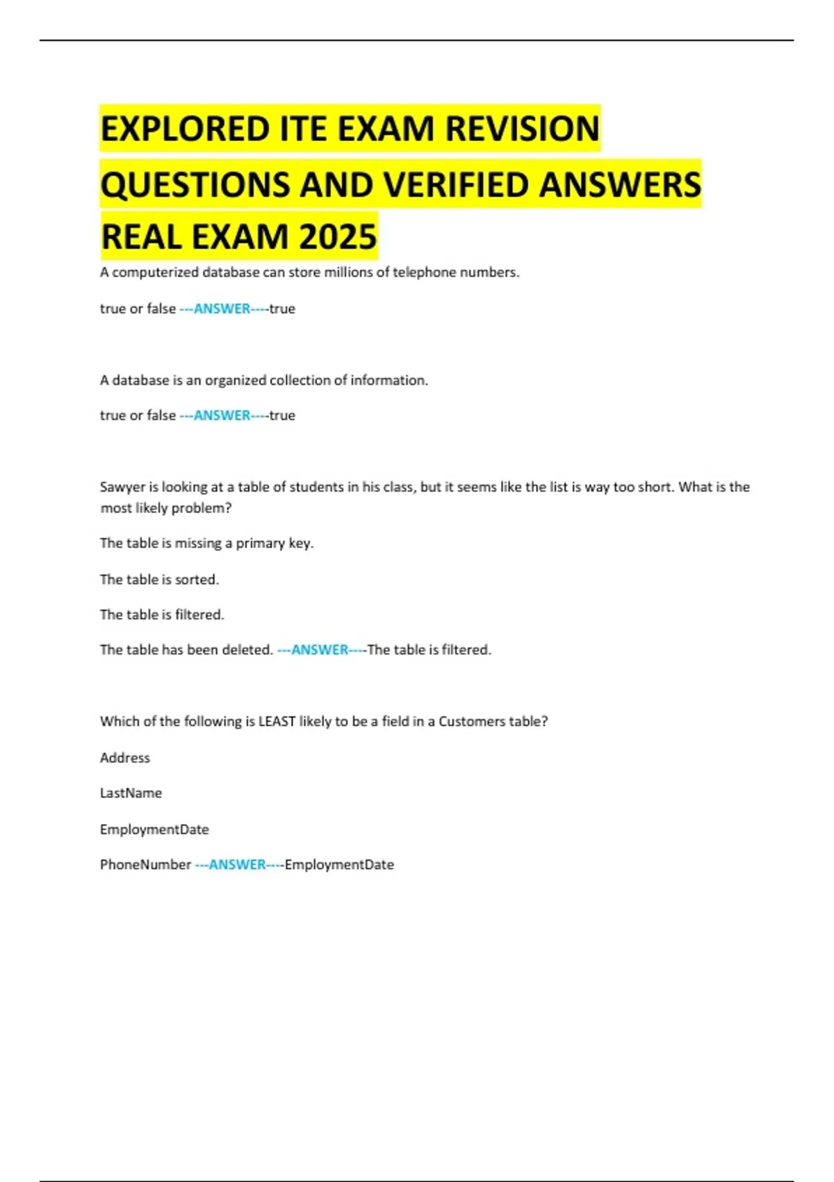 ITE Exam Revision 2025 | Questions & Verified Answers - EXPLORED IT ...