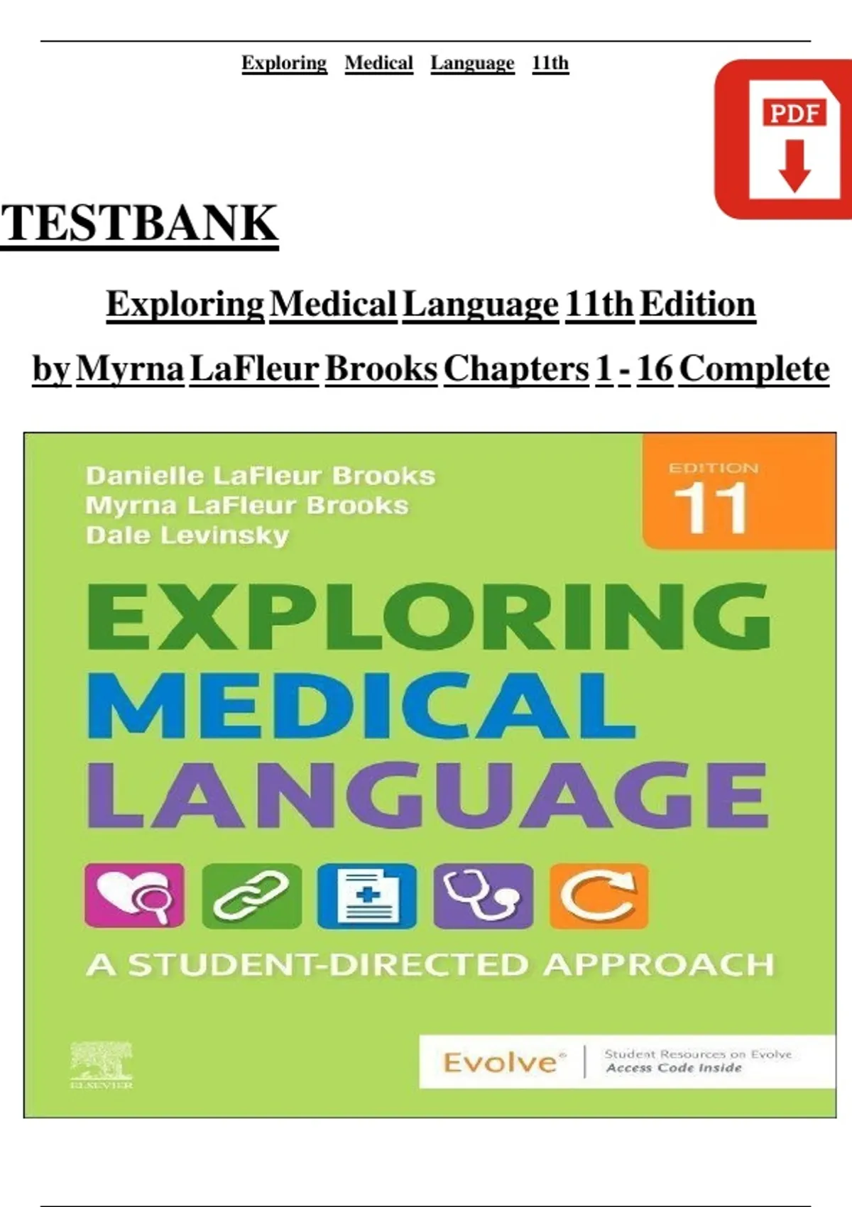 TEST BANK Exploring Medical Language 11th Edition by Myrna LaFleur ...
