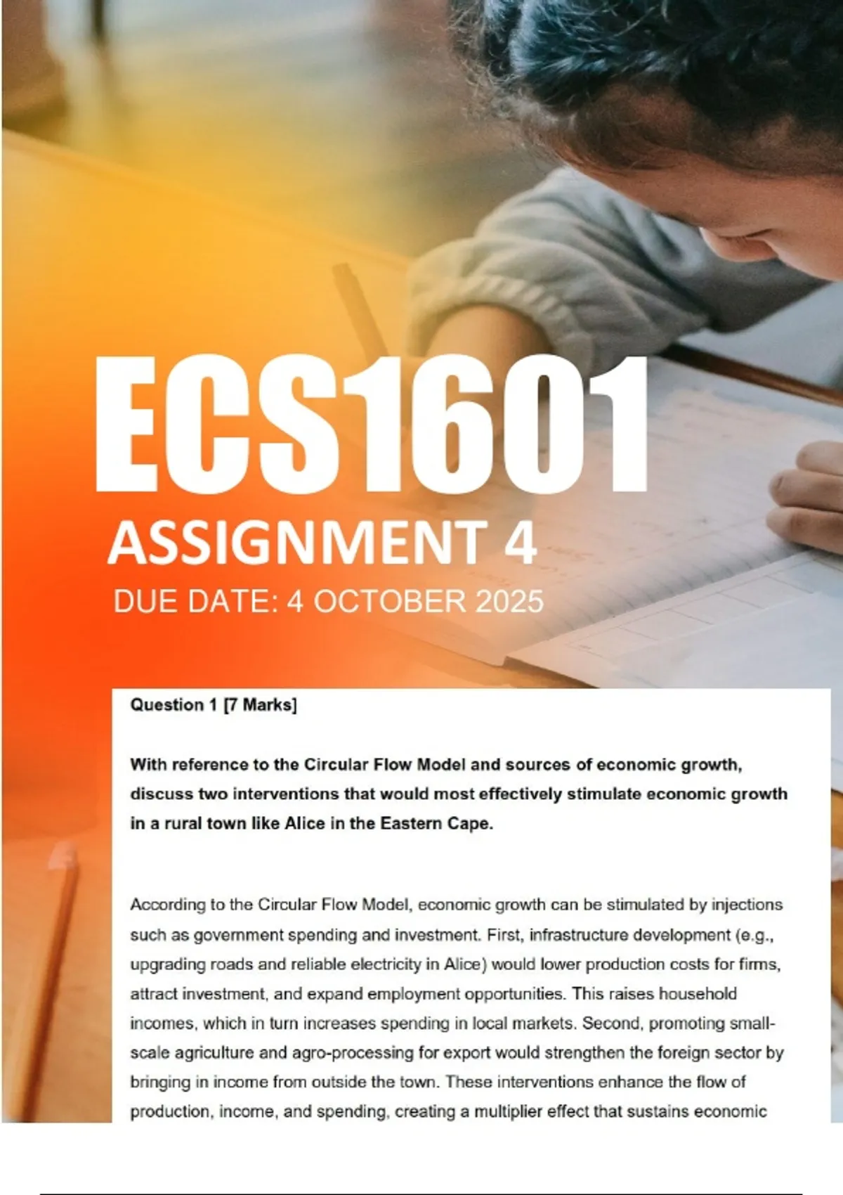 ECS1601 Assignment 4 Semester 2025 - Due 4 October 2025 - Economics IB ...