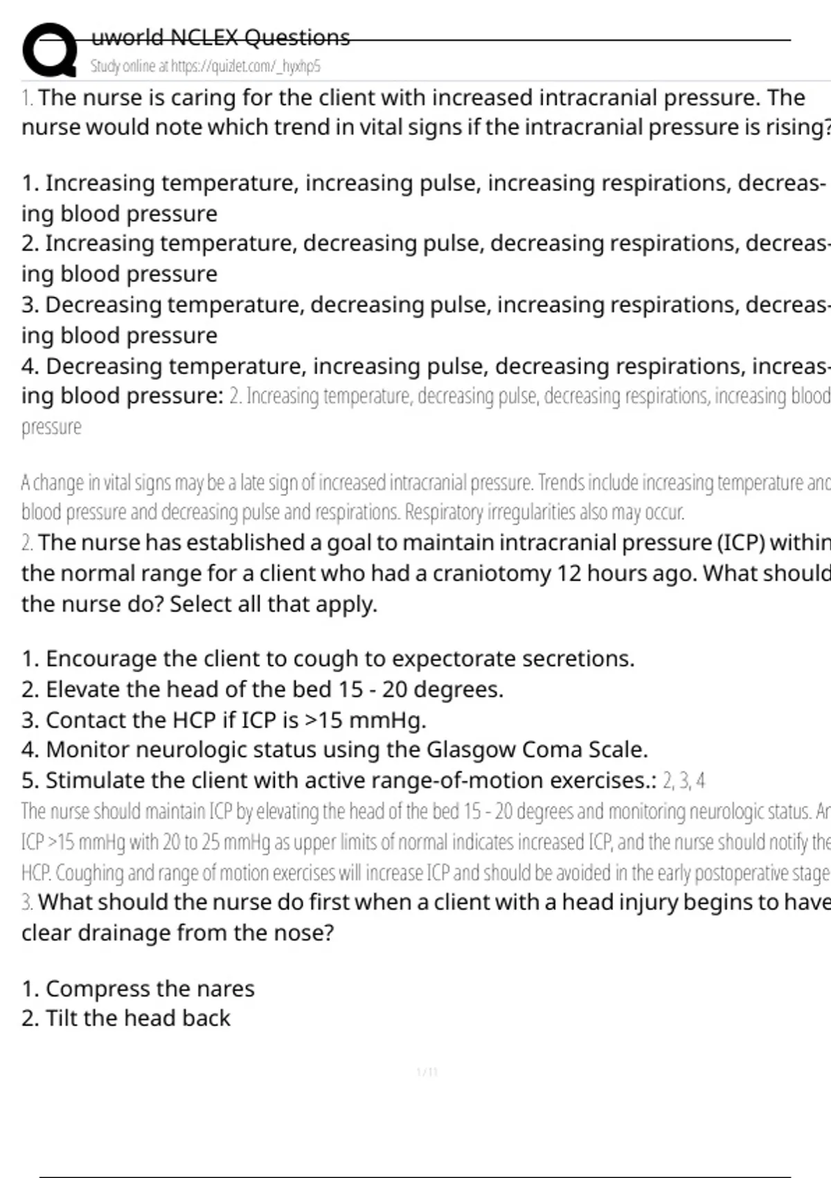 uworld NCLEX Questions Exam Questions and Answers 100% Pass - Nclex ...