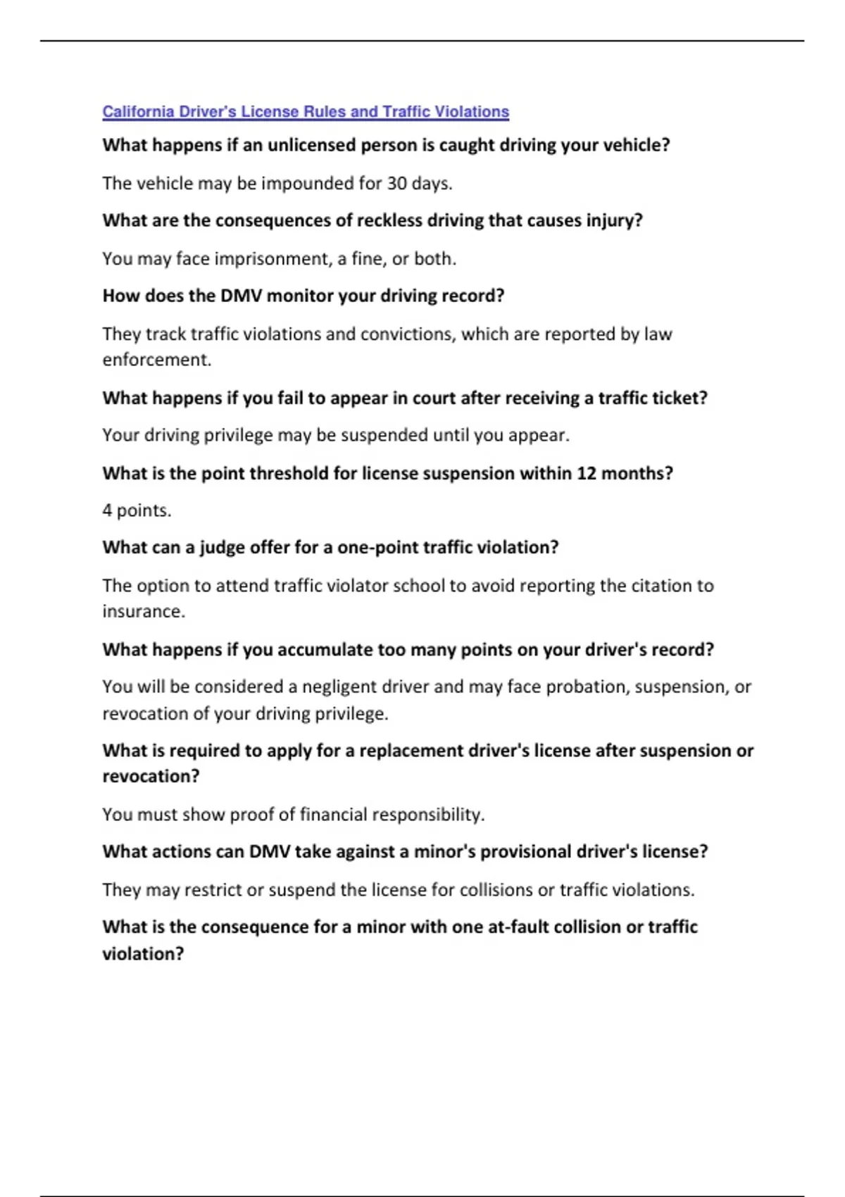 2025 California Driver’s License Requirements & Traffic Violation ...