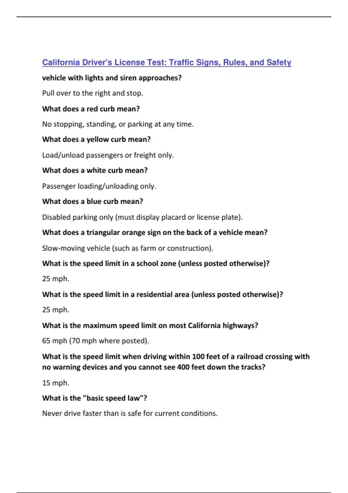 California DMV Test: Traffic Signs, Driving Rules & Safety Tips (2025 ...