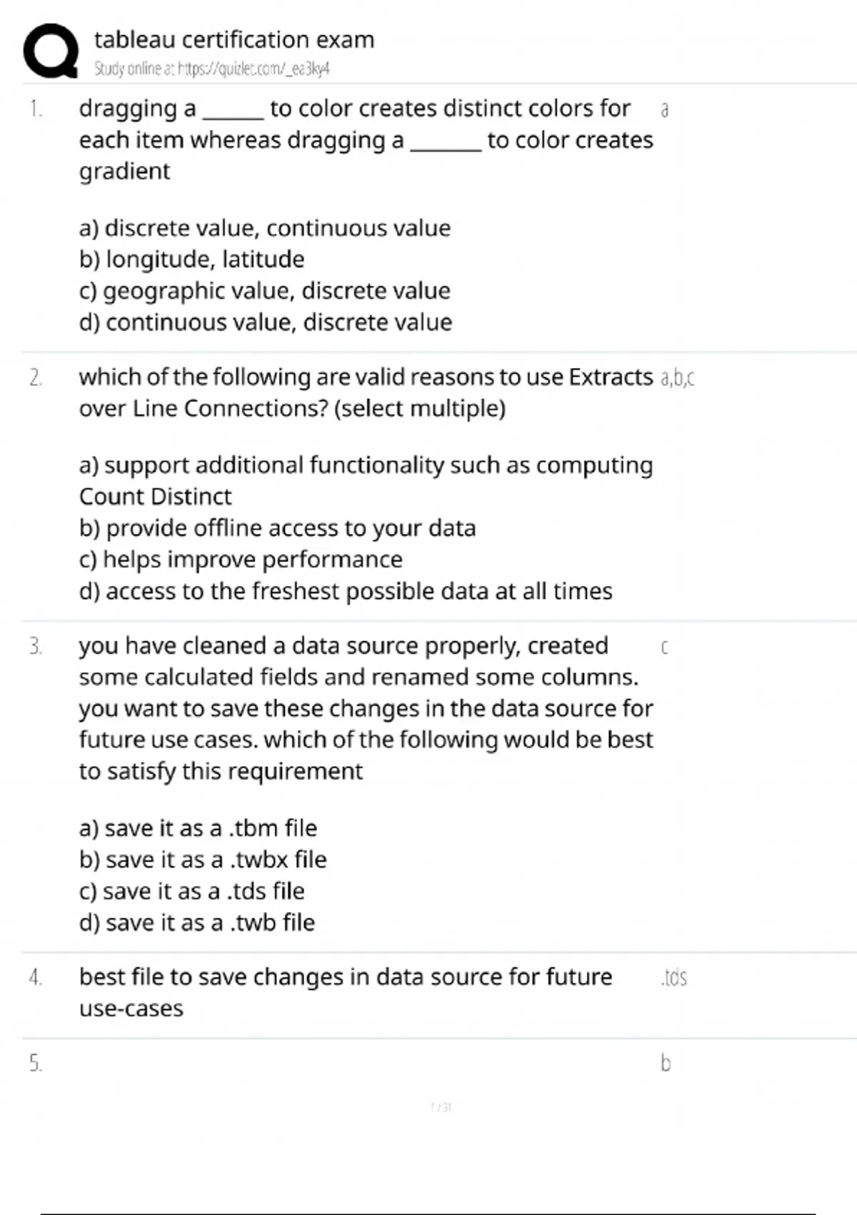Tableau Certification Exam / Desktop Specialist & Data Analyst / 2026 ...