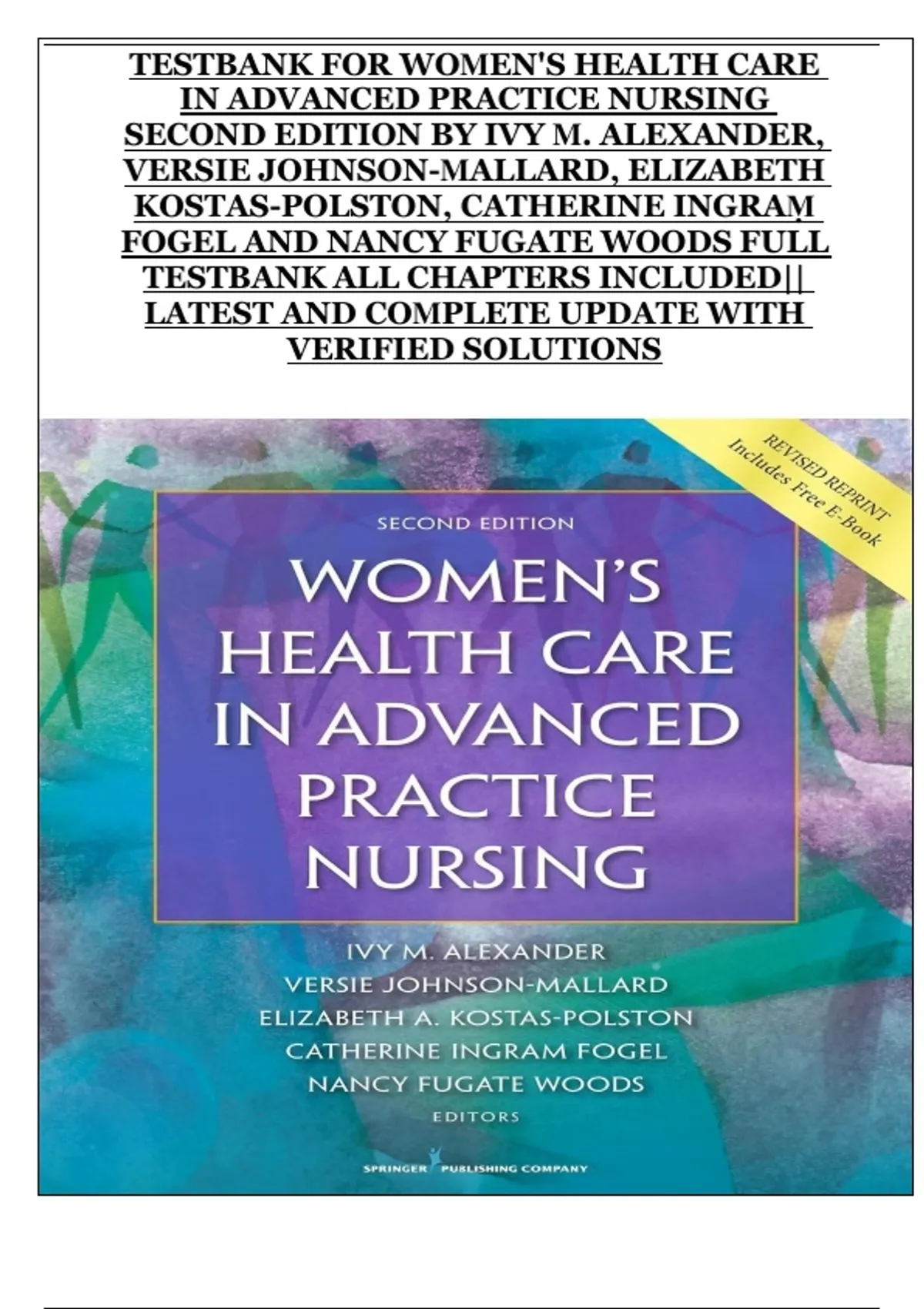 Women’s Health Care in Advanced Practice Nursing (2nd Edition, Ivy M ...