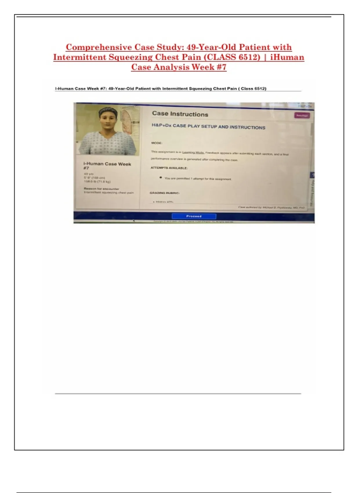 Comprehensive Case Study: 49-Year-Old Patient with Intermittent ...