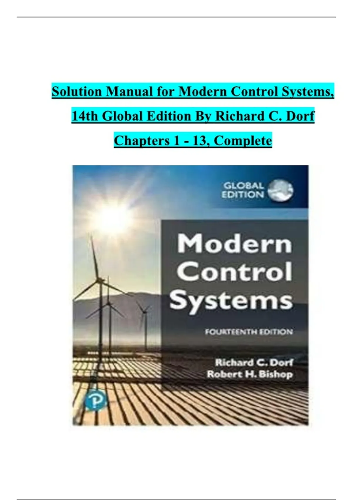 Solution Manual for Modern Control Systems, 14th Global Edition By ...