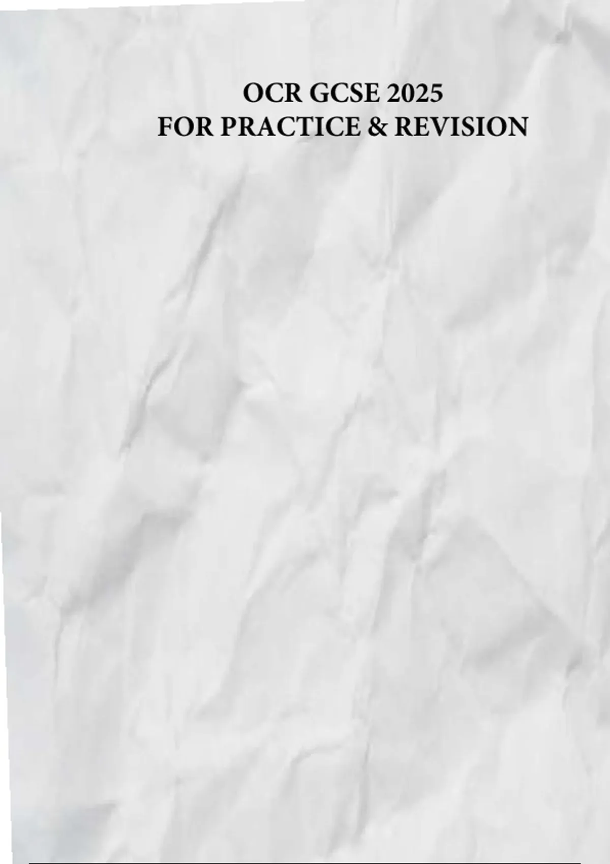 OCR GCSE BIOLOGY B MAY JUNE 2025 PAPER 1 QUESTION PAPER -VERIFIED ...