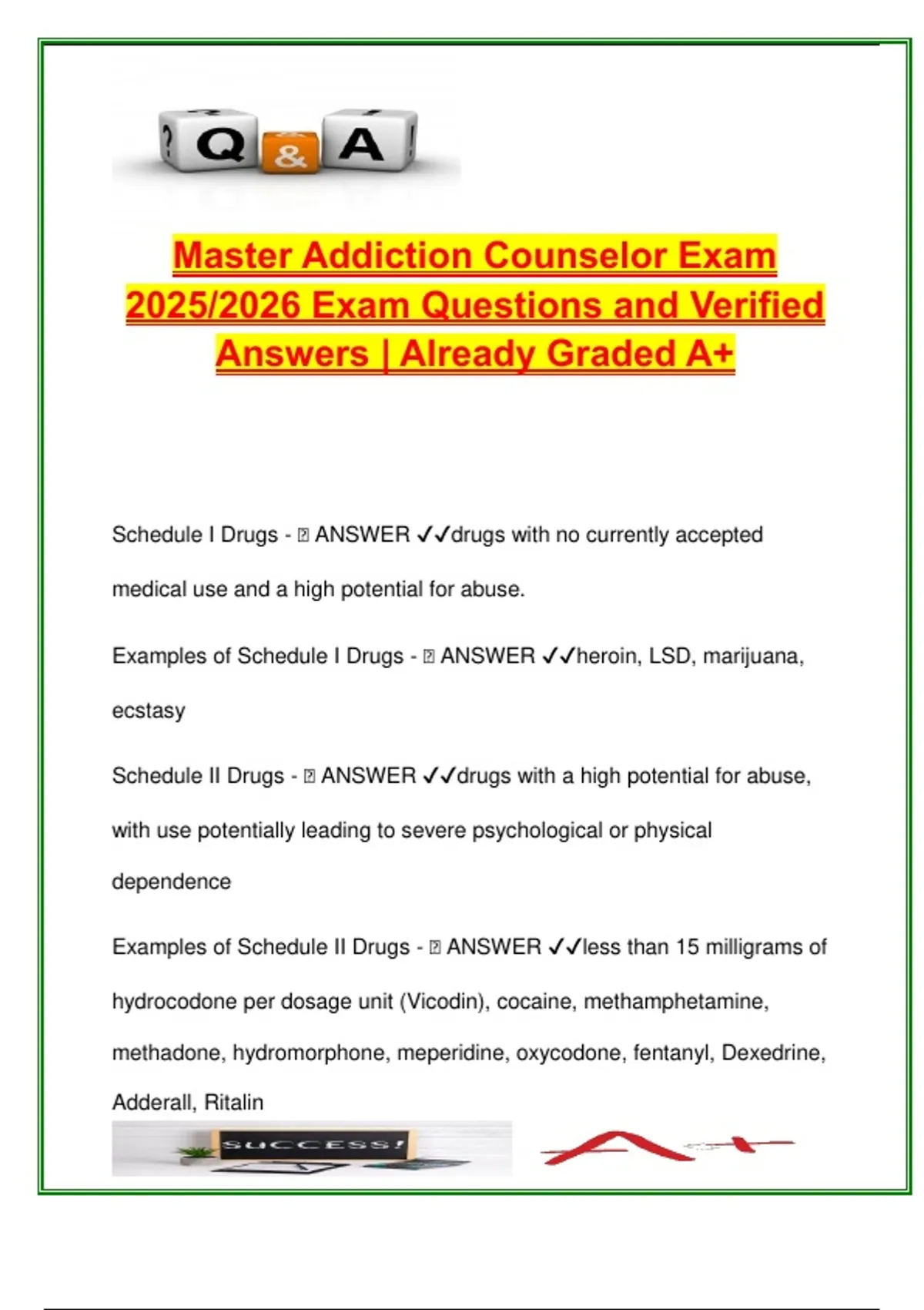 Master Addiction Counselor Exam – 2025/2026 Full Q&A on DSM-5-TR, ASAM ...