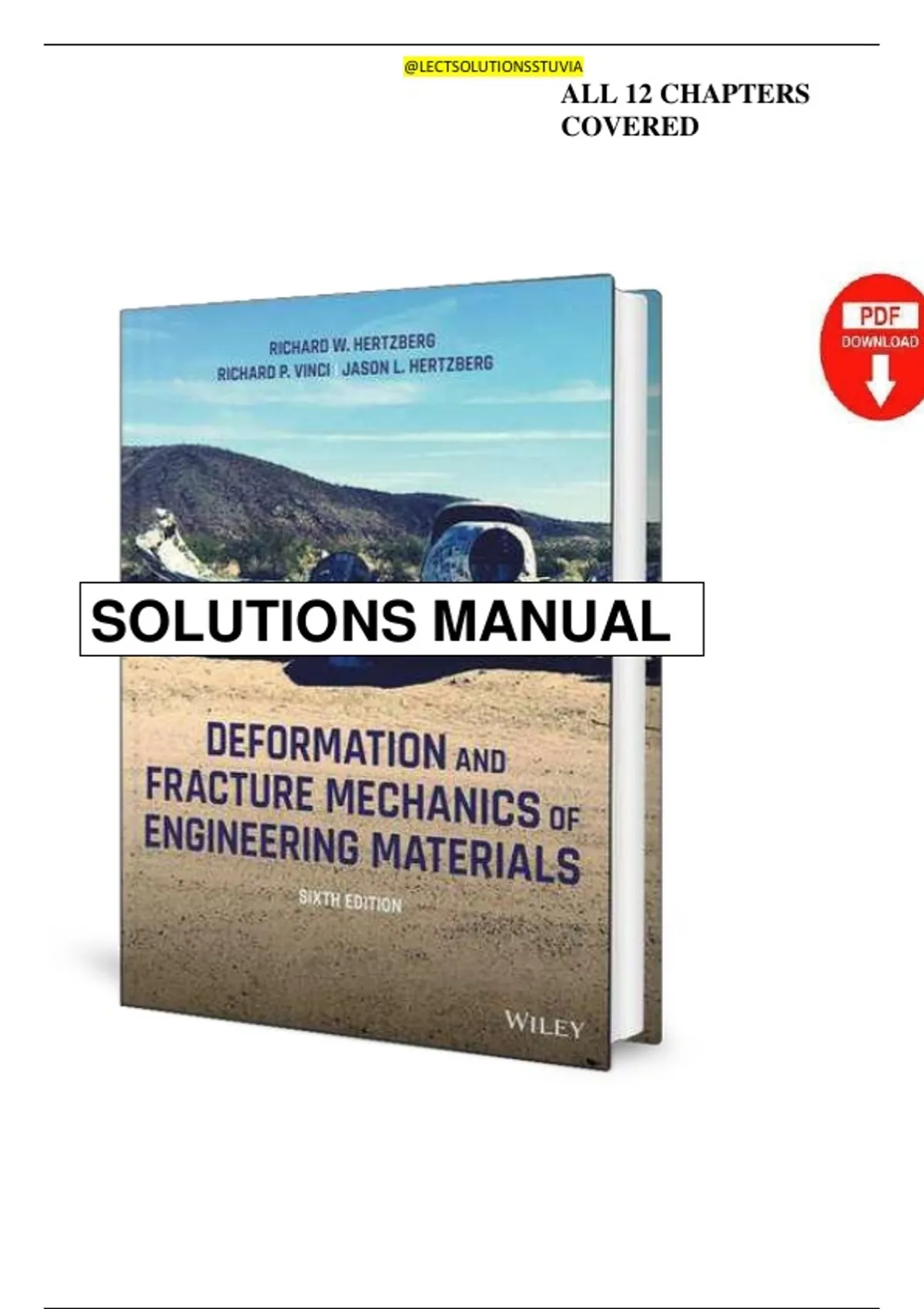 Title: Solution Manual for Deformation and Fracture Mechanics of Engineering Materials – 6th ...