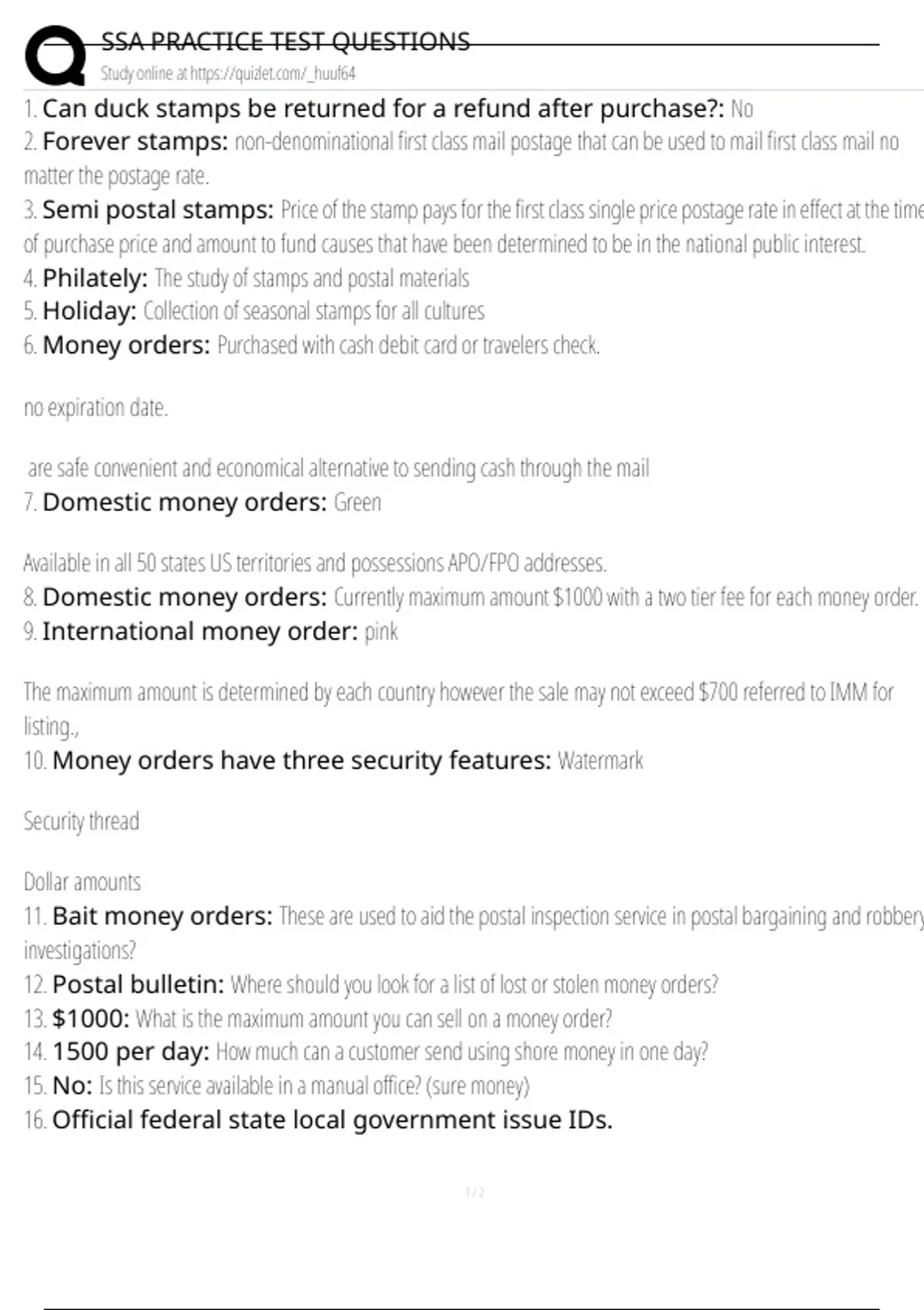 SSA PRACTICE TEST QUESTIONS Exam Questions and Answers 100% Pass ...