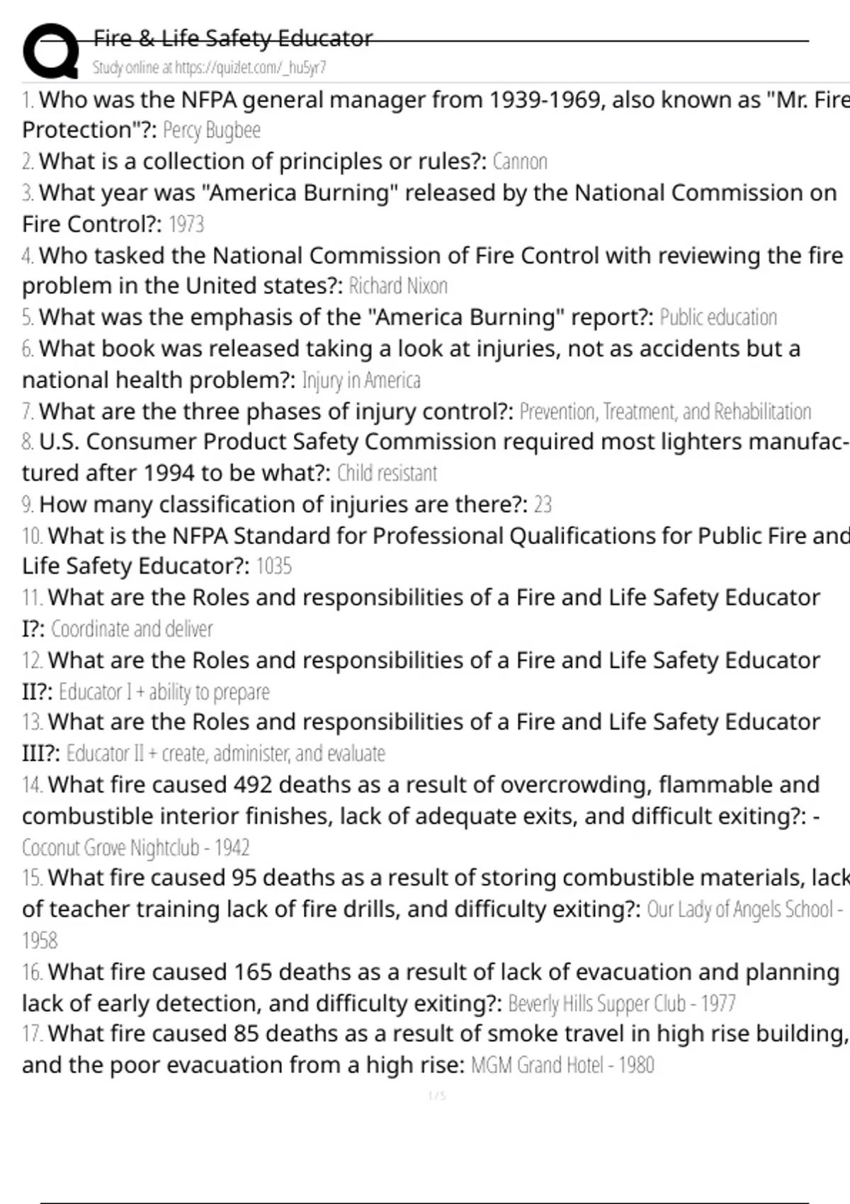 Fire & Life Safety Educator Exam Questions and Answers 100% Pass ...