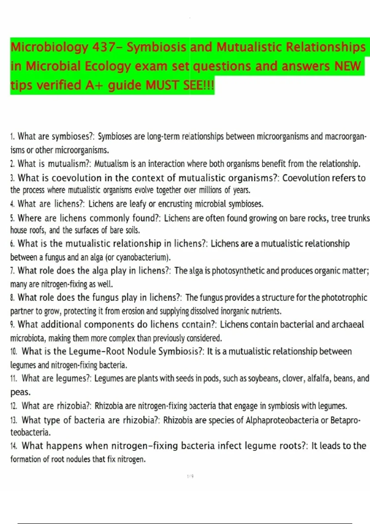 Microbiology 437- Symbiosis and Mutualistic Relationships in Microbial ...