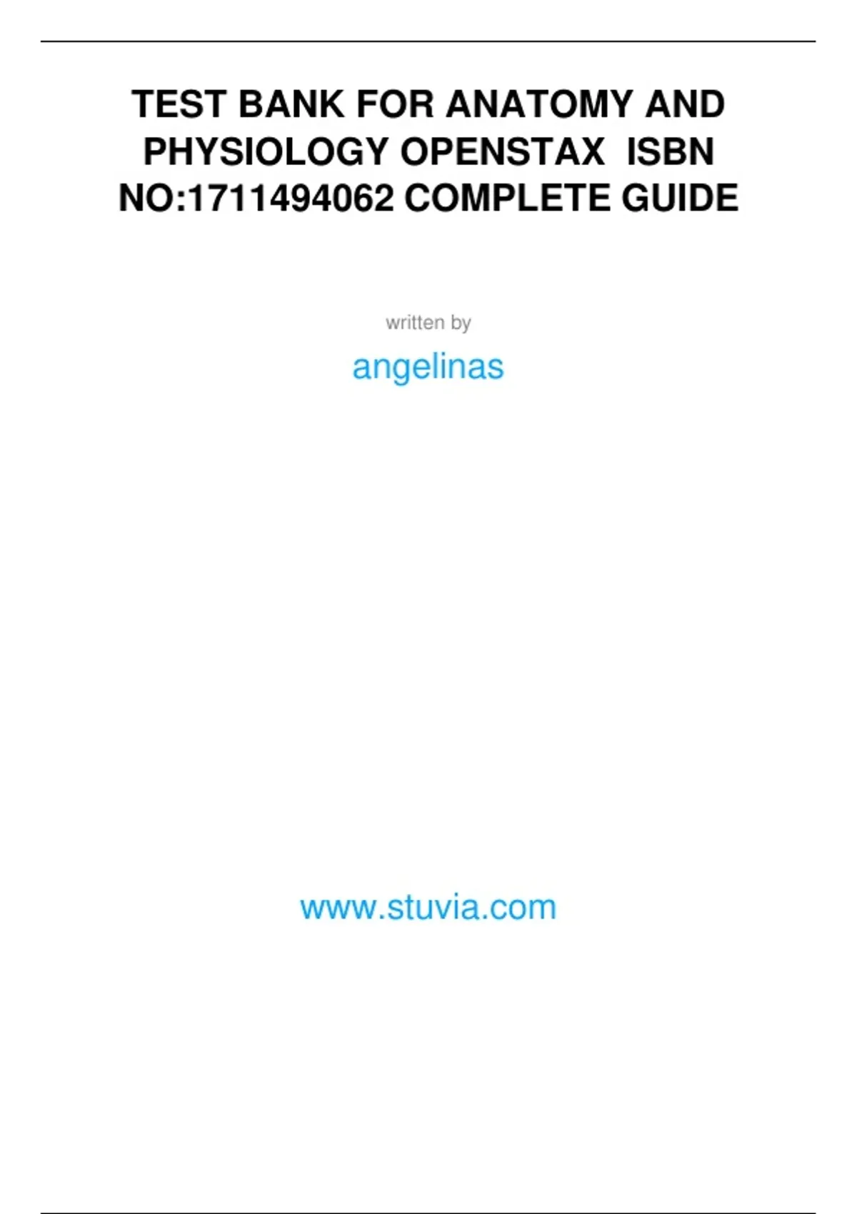 ANATOMY AND PHYSIOLOGY OPENSTAX - ANATOMY AND PHYSIOLOGY / - Stuvia US