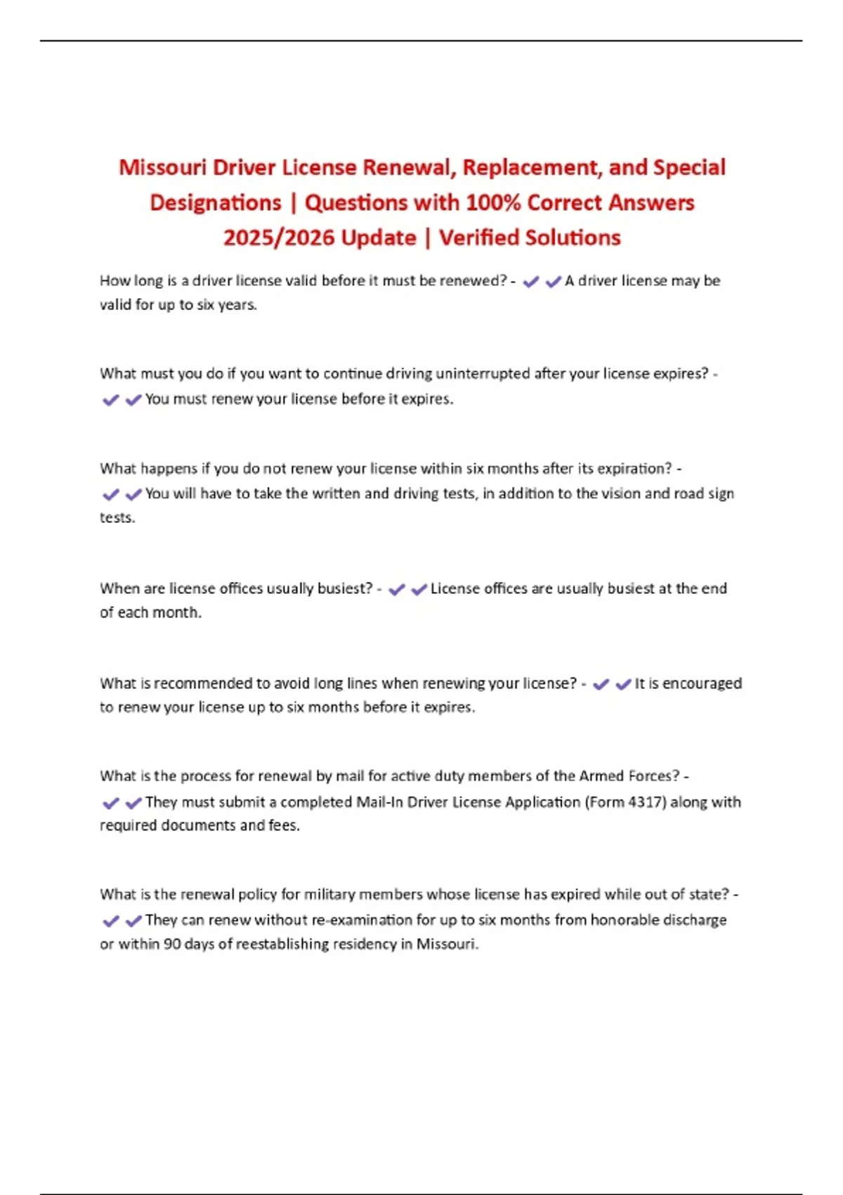 Missouri Driver License Renewal, Replacement, and Special Designations ...