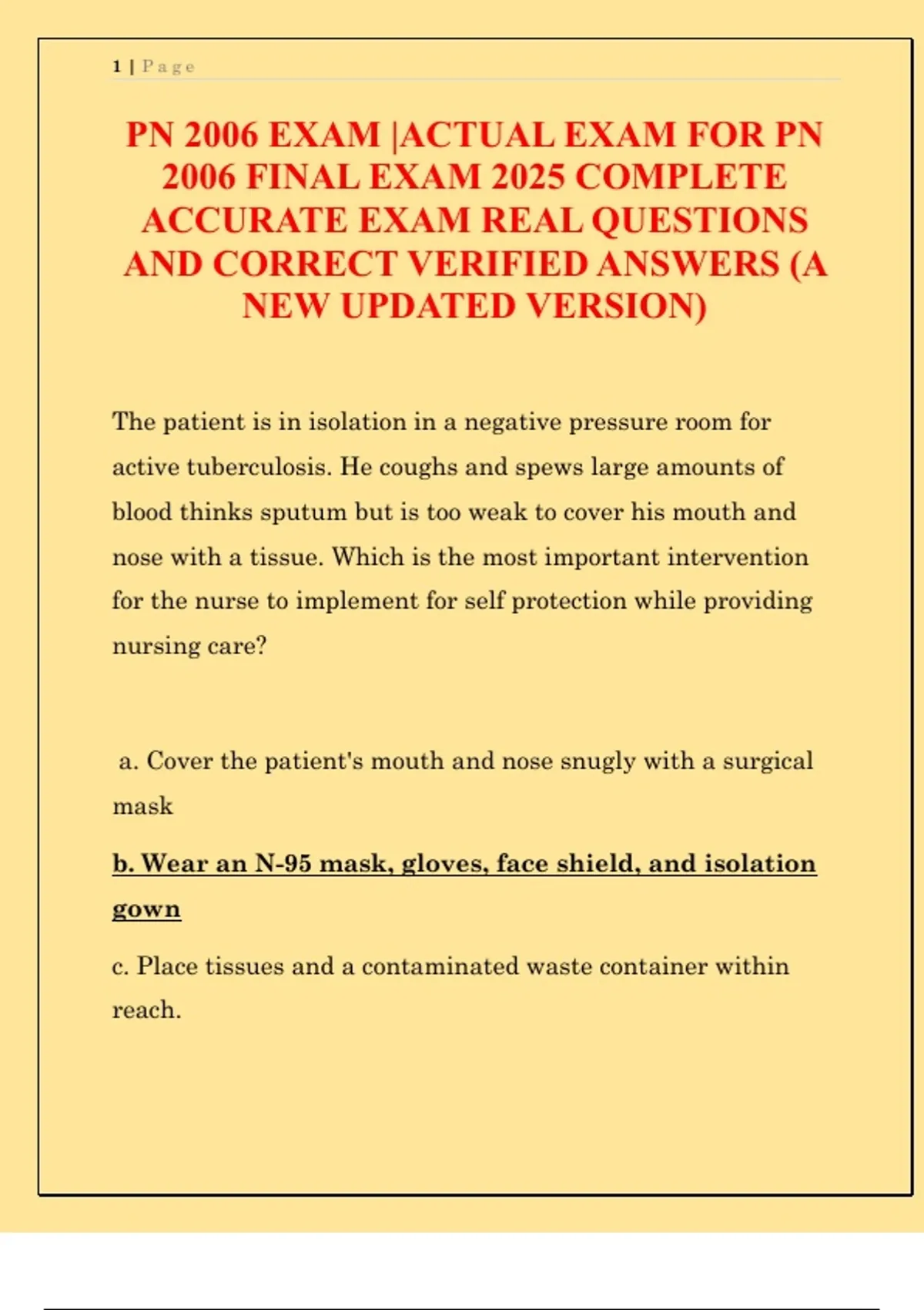 PN 2006 EXAM |ACTUAL EXAM FOR PN 2006 FINAL EXAM 2025 COMPLETE ACCURATE ...