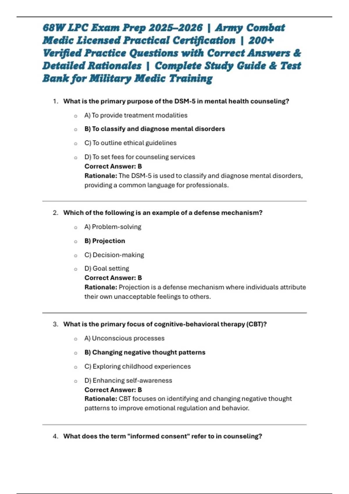 68W LPC Exam Prep 2025–2026 | Army Combat Medic Licensed Practical ...