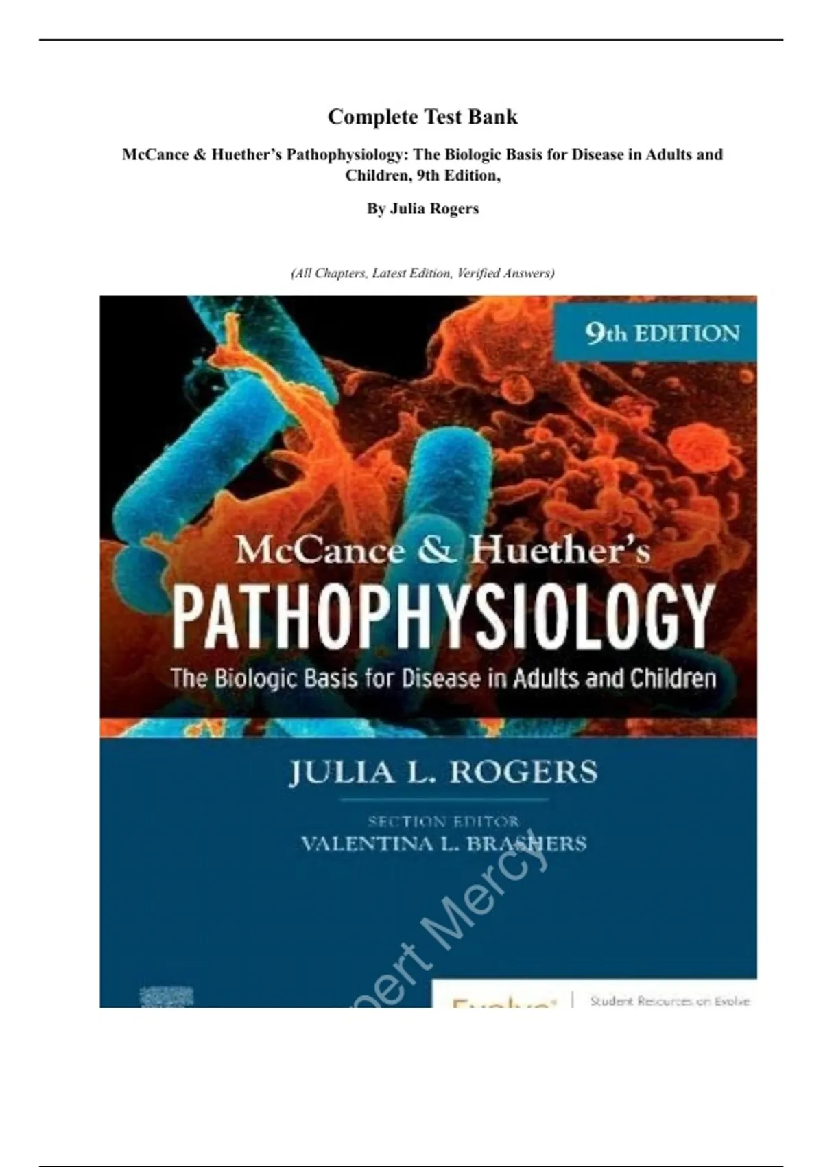 Complete Test Bank McCance & Huether’s Pathophysiology: The Biologic ...