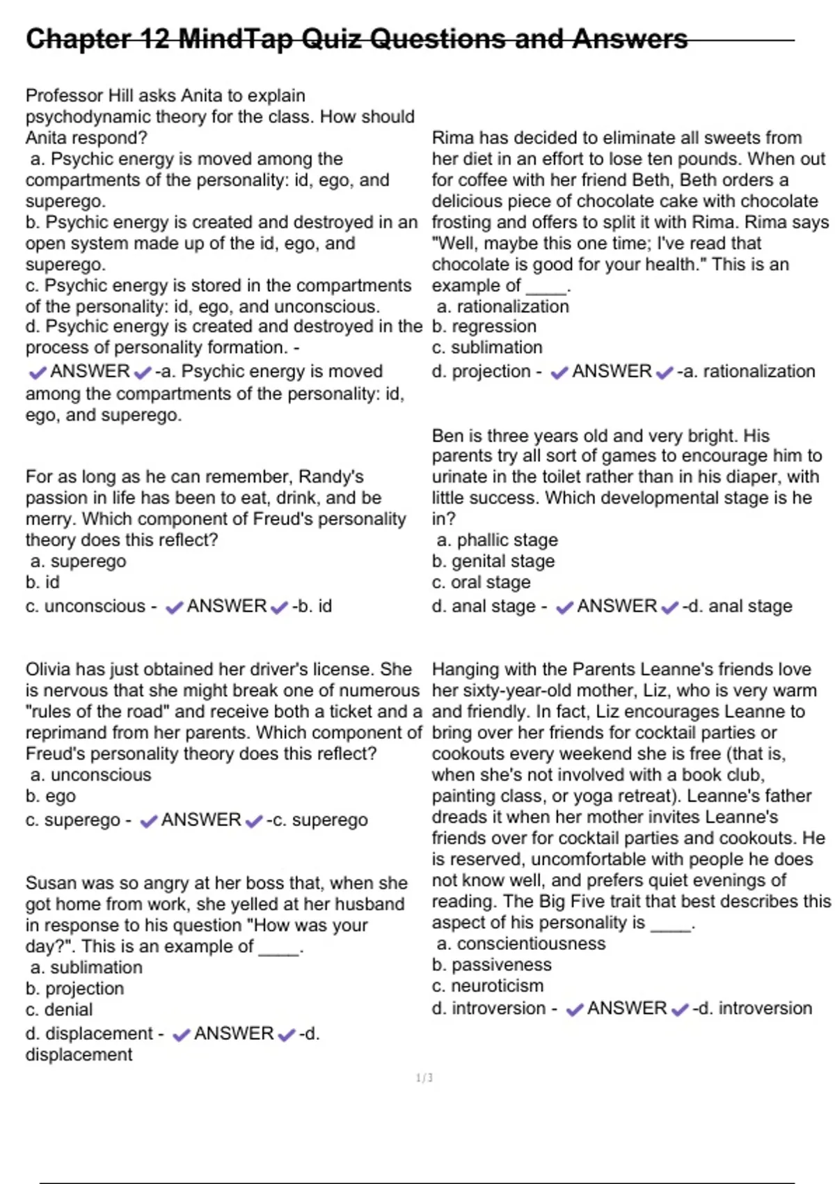Chapter 12 MindTap Quiz Questions and Answers - Chapter 12 MindTap ...