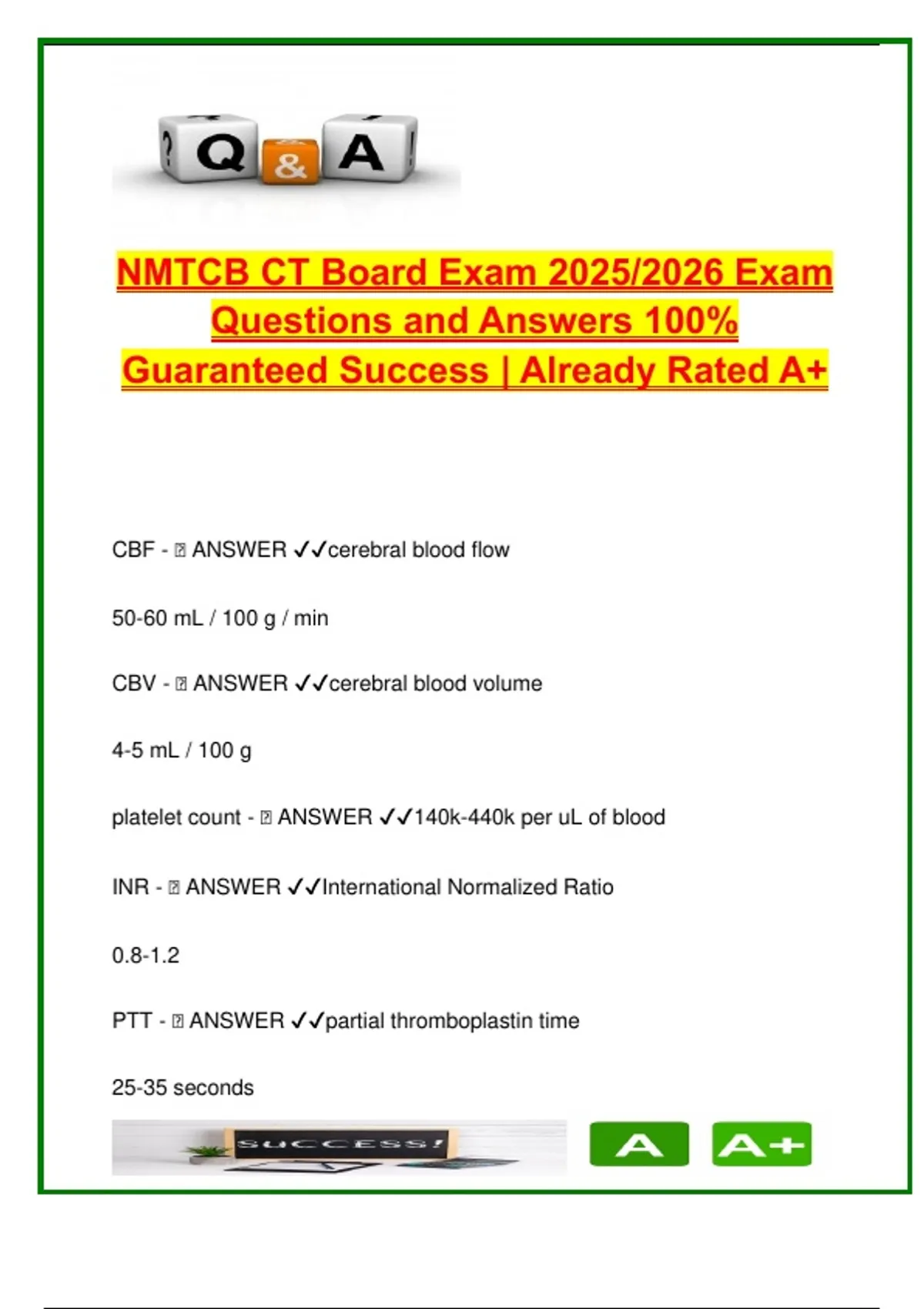 CT Imaging – NMTCB Board Exam 2025/2026 | 160 Questions with Answers ...