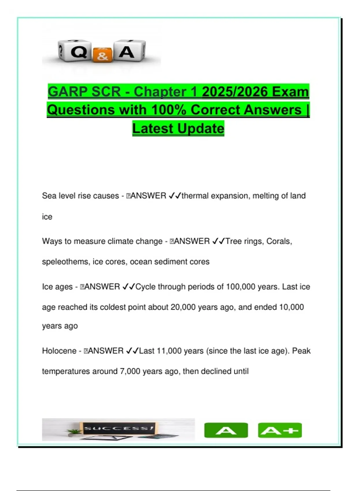 GARP SCR – Chapter 1 (2025/2026) | 100+ Questions | Climate Science ...