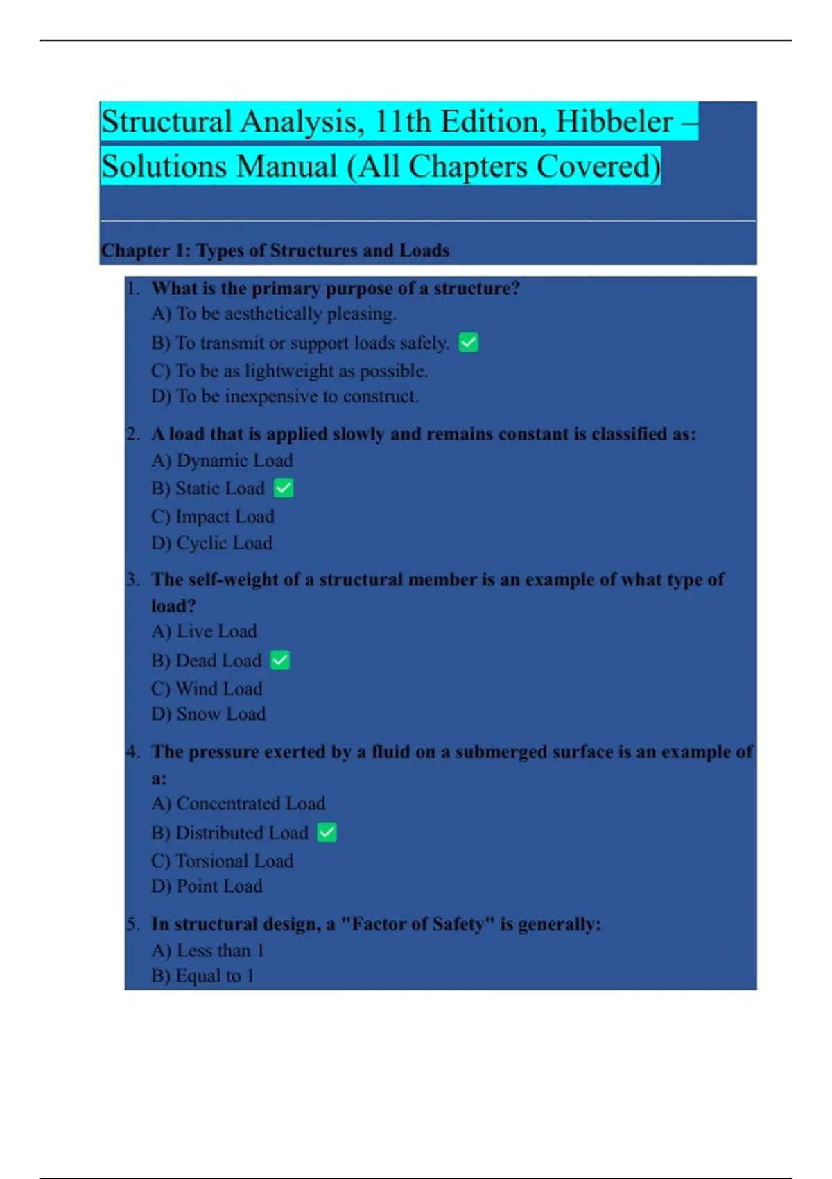 Structural Analysis, 11th Edition, Hibbeler – Solutions Manual (All ...