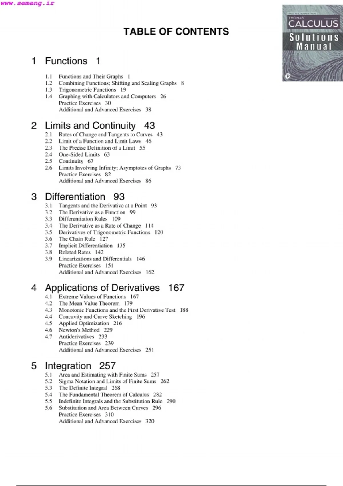 Solutions Manual - Thomas Calculus 15th Edition - Calculus - Stuvia US