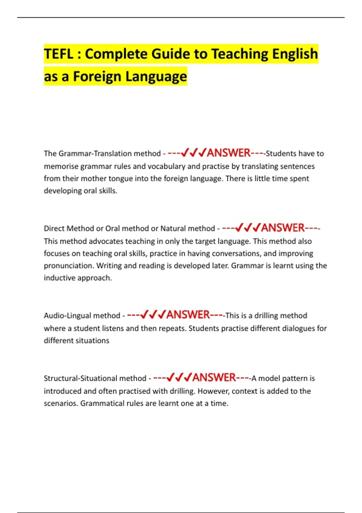 TEFL : Complete Guide to Teaching English as a Foreign Language - TEFL ...