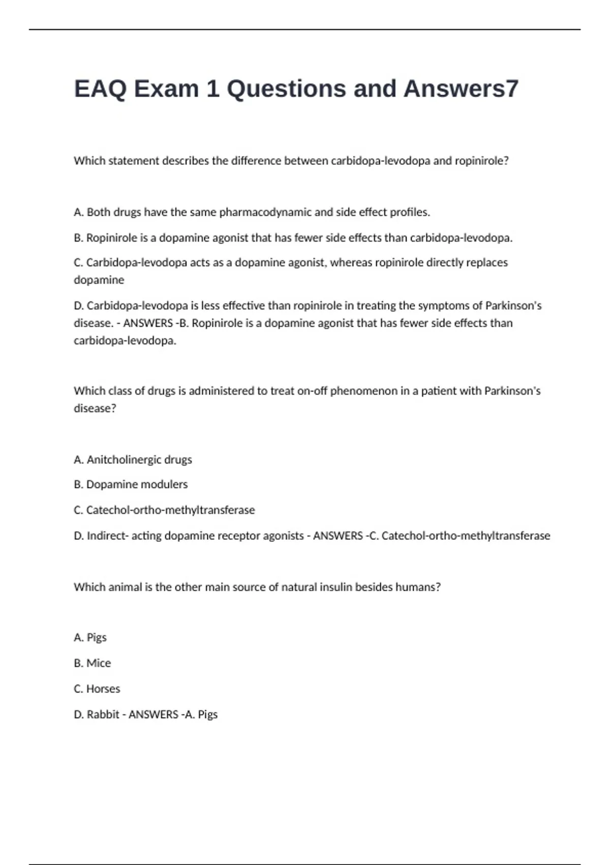 EAQ Exam 1 Questions and Answers - EAQ - Stuvia US