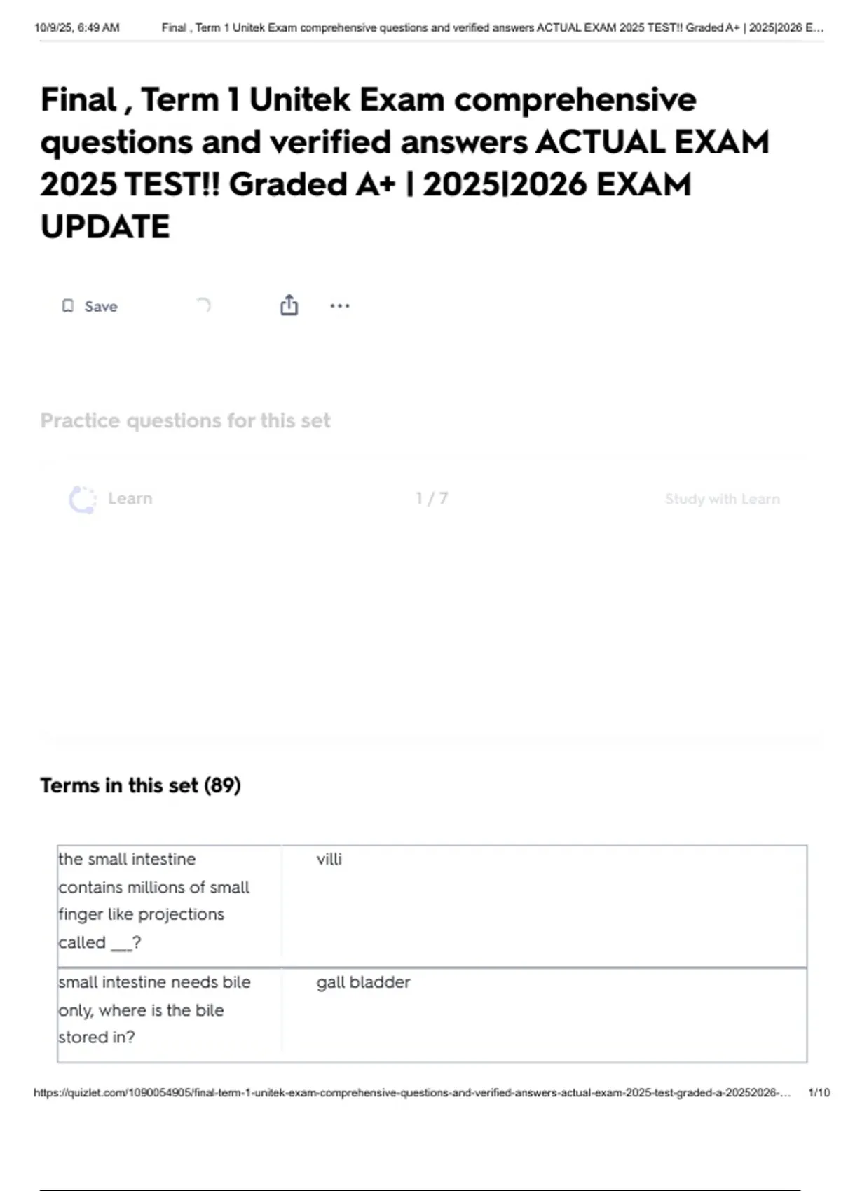 Final , Term 1 Unitek Exam comprehensive questions and verified answers ...