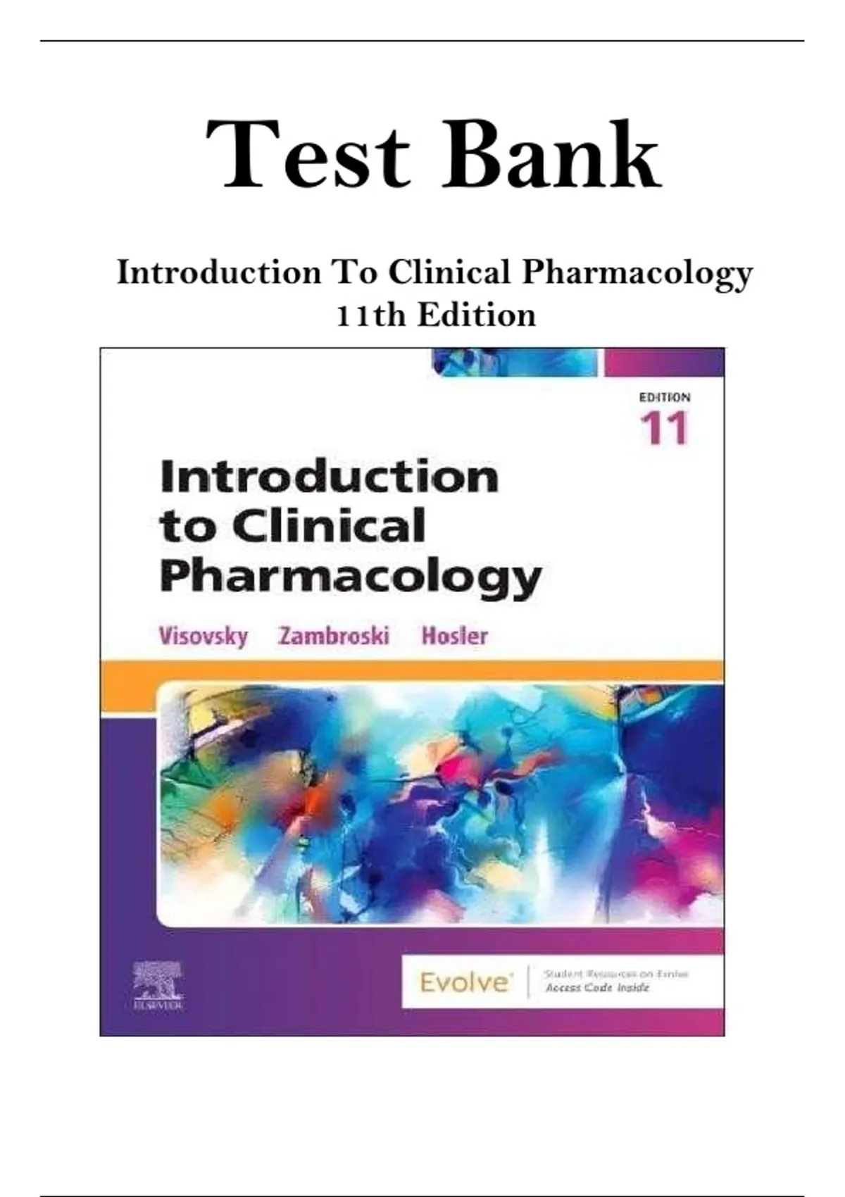 Test Bank for- Introduction to Clinical Pharmacology 11th Edition. By ...