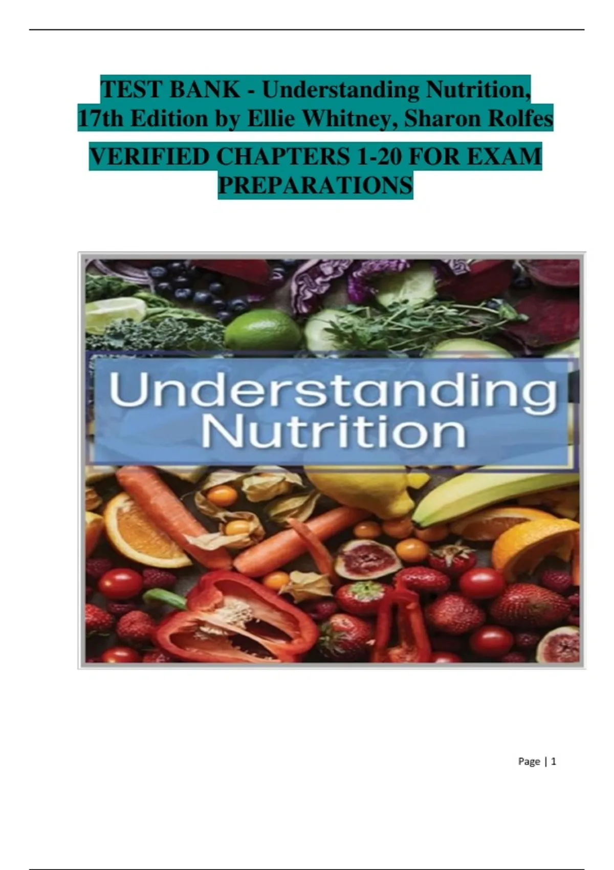 Understanding Nutrition – 17th Edition (Ellie Whitney & Sharon Rolfes ...