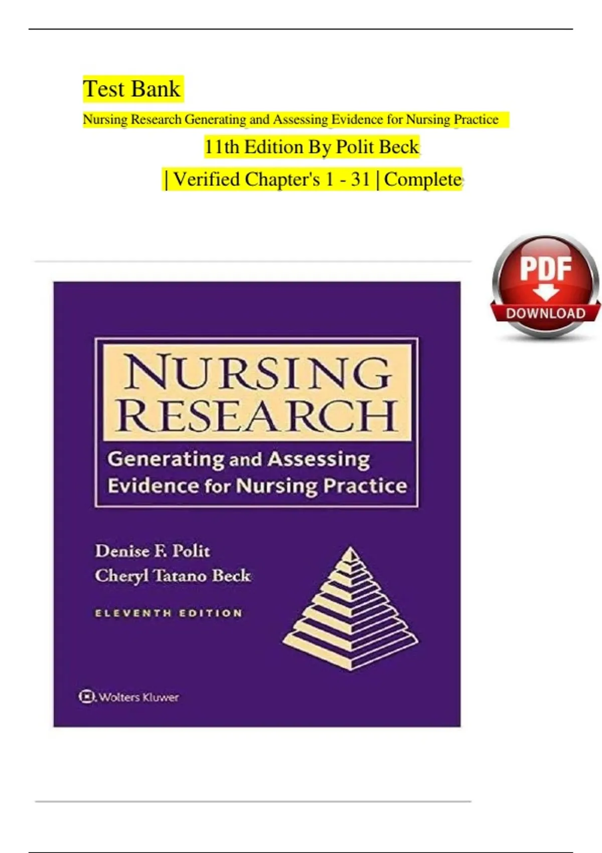 Nursing Research: Generating and Assessing Evidence for Nursing ...