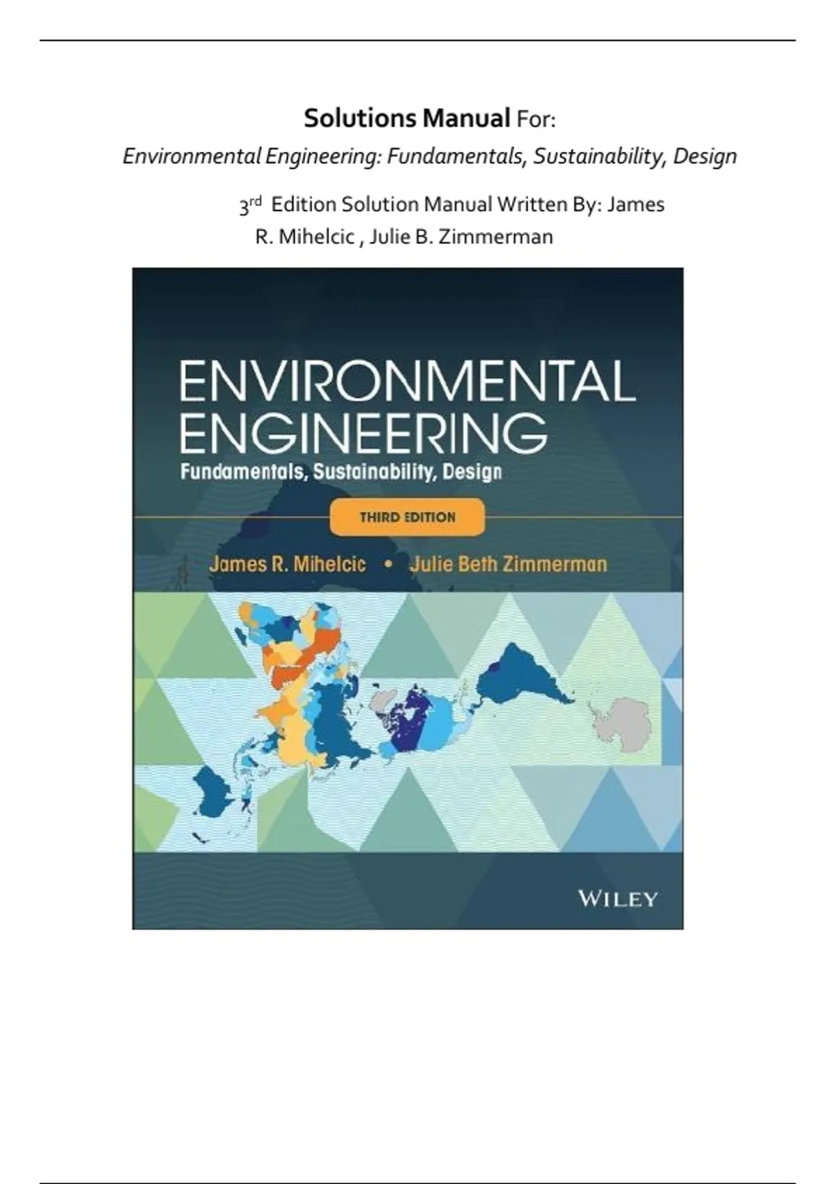 Solution Manual for Environmental Engineering : Fundamentals ...