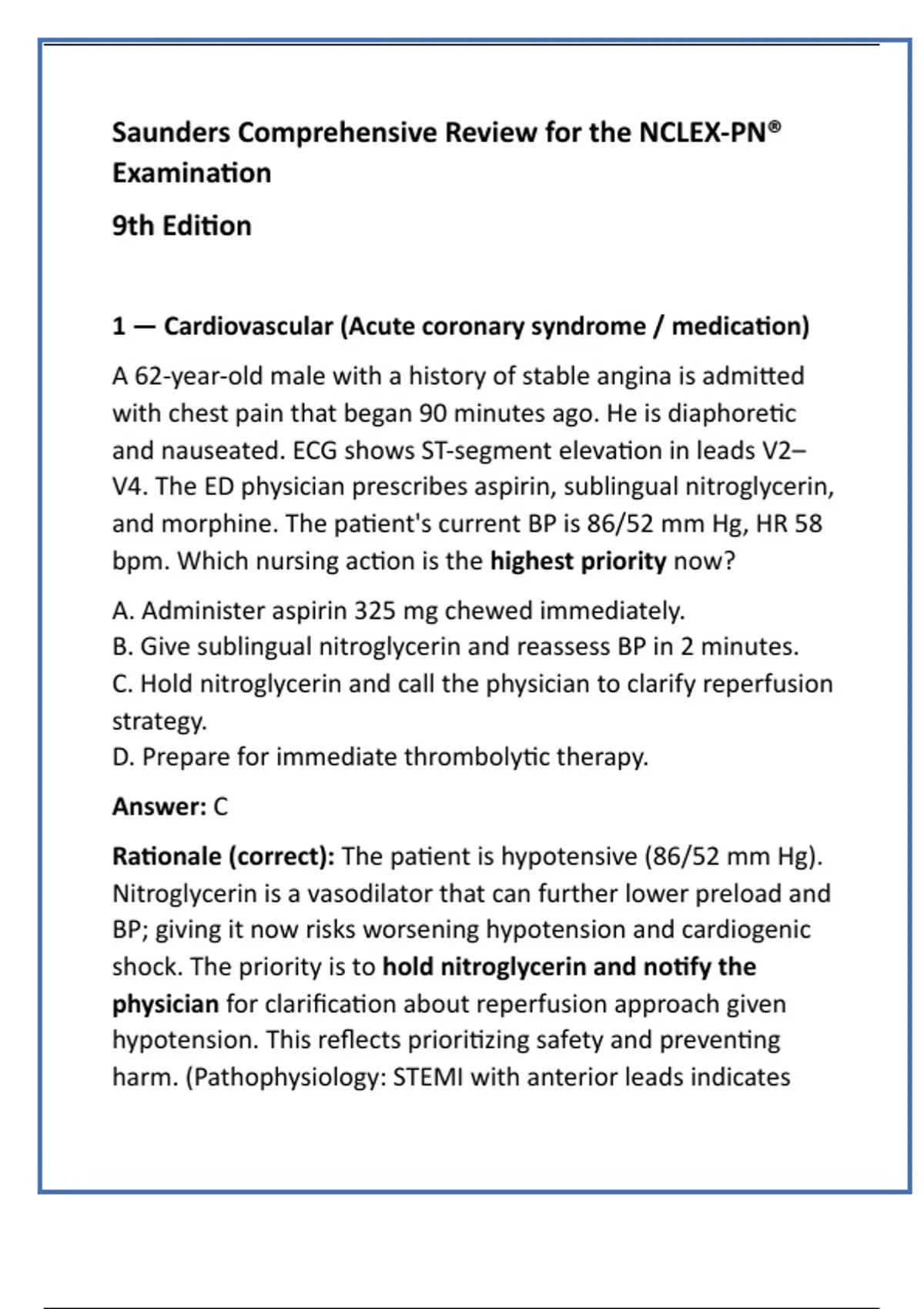 Saunders NCLEX-RN Medical-Surgical Test Bank 2025 | 250+ Original ...
