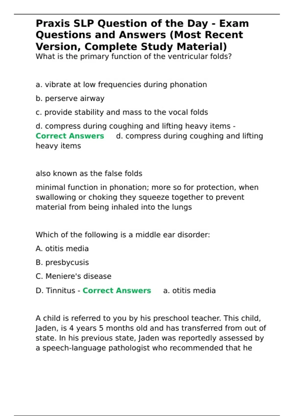 Praxis Slp Question Of The Day