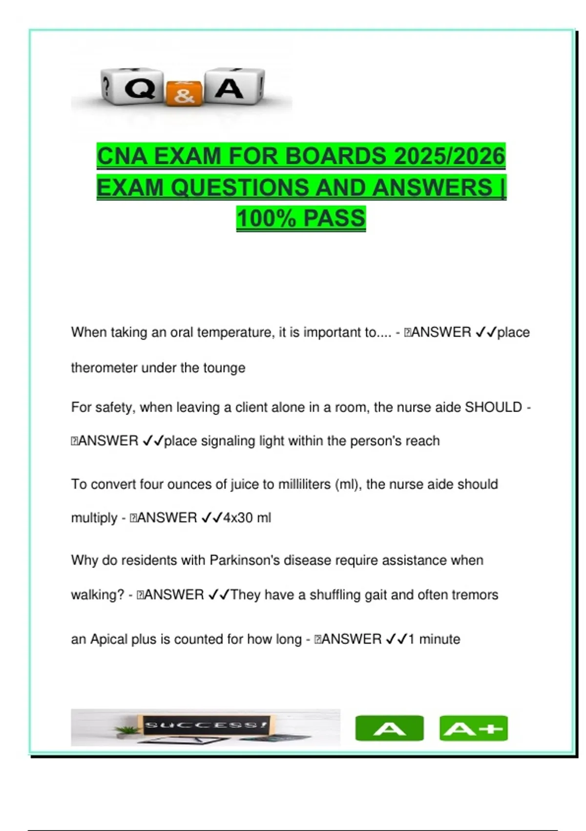 CNA Board Exam 2025/2026 | 100 Real Questions & Answers | Patient ...