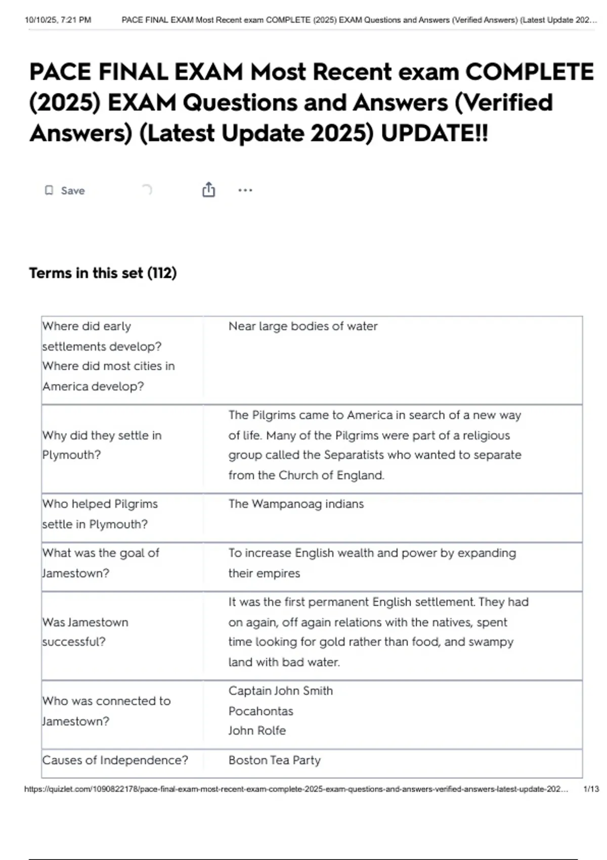 PACE FINAL EXAM Most Recent exam COMPLETE (2025) EXAM Questions and ...