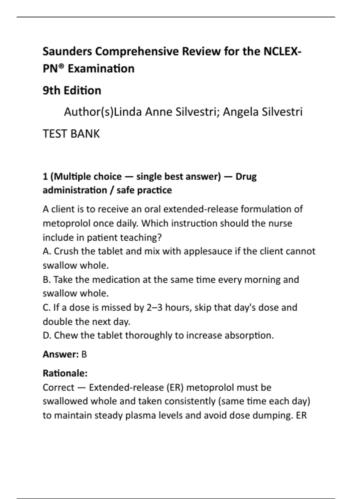 Saunders NCLEX-RN Pharmacology Test Bank | 2025 NGN-Ready Practice ...