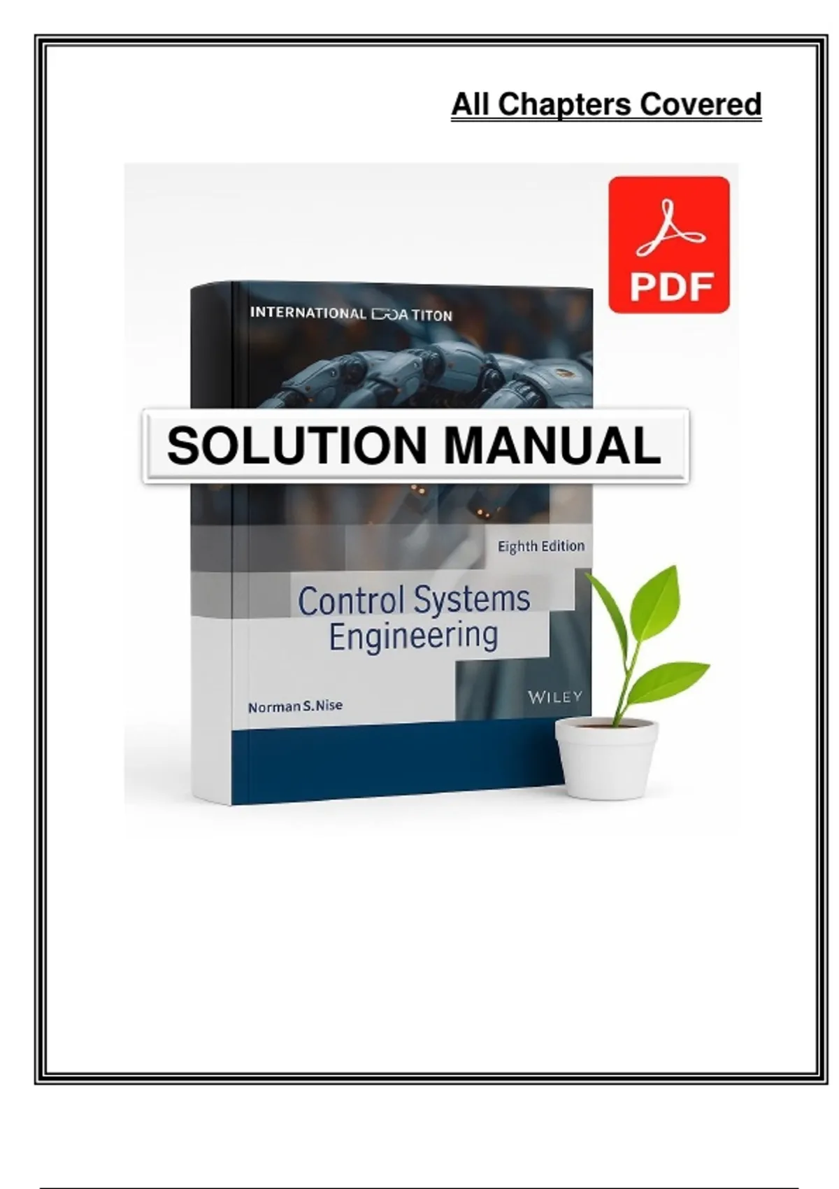 Solutions Manual for Control Systems Engineering, International Adaptation – 8th Edition by ...