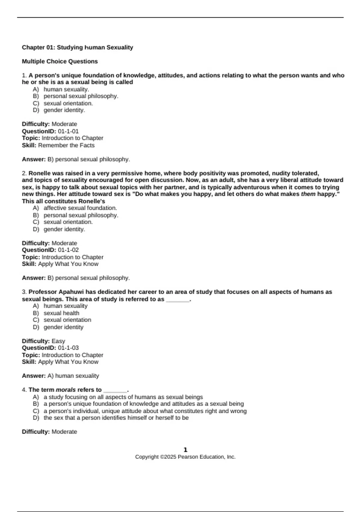 test bank, practice questions: Human Sexuality - Hock -5e- ( update ...