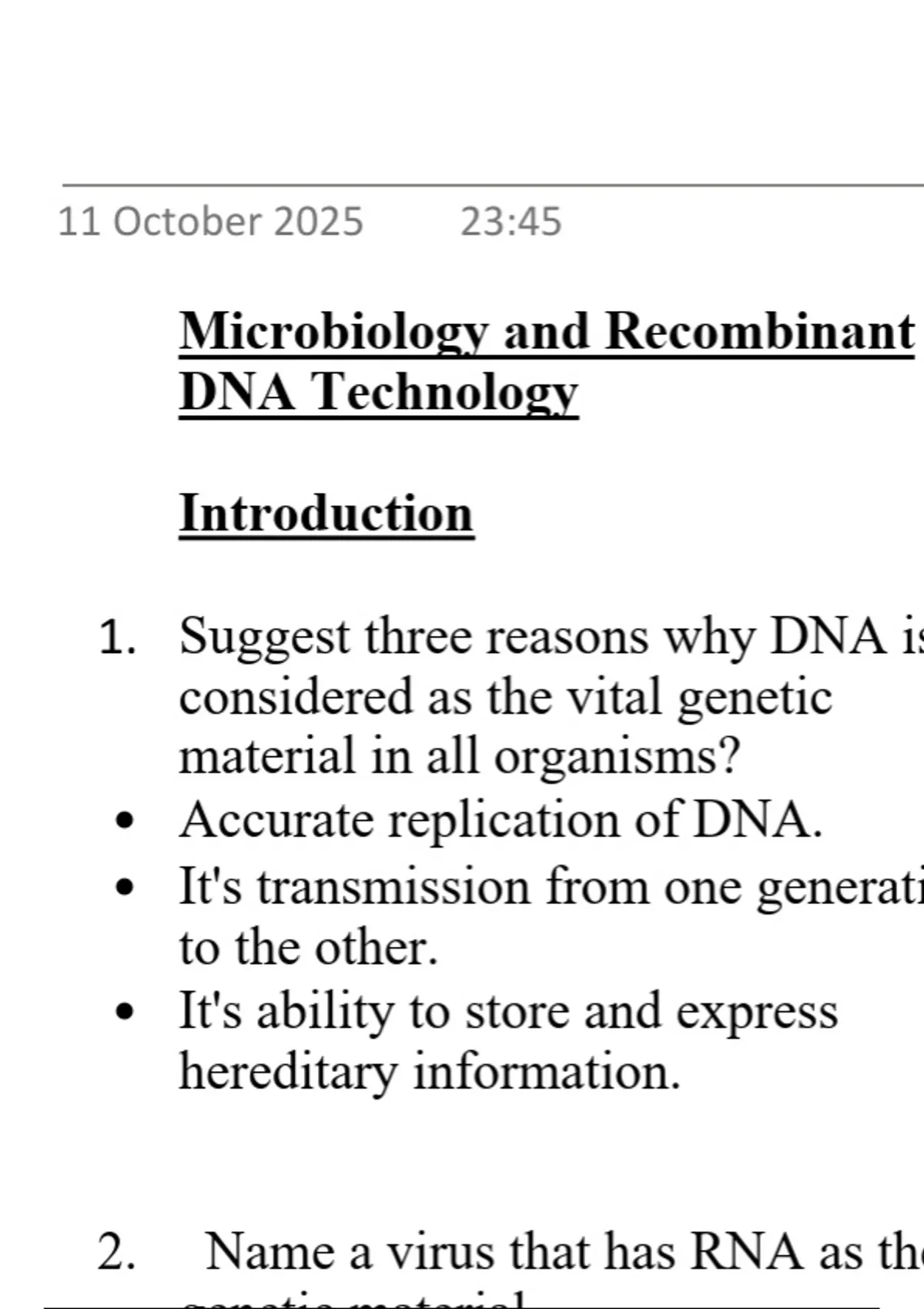 Introduction, Molecular Biology and Recombinant DNA Technology ...