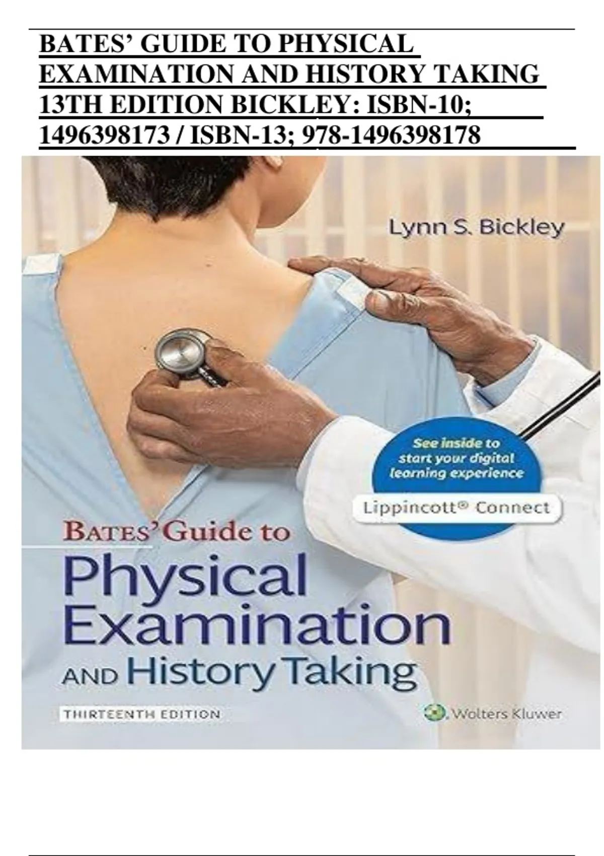 Bates’ Guide to Physical Examination and History Taking – 13th Edition ...