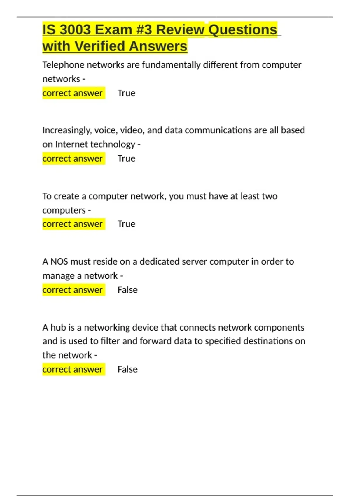 IS 3003 Exam Package Deal With Complete Solutions - Stuvia US