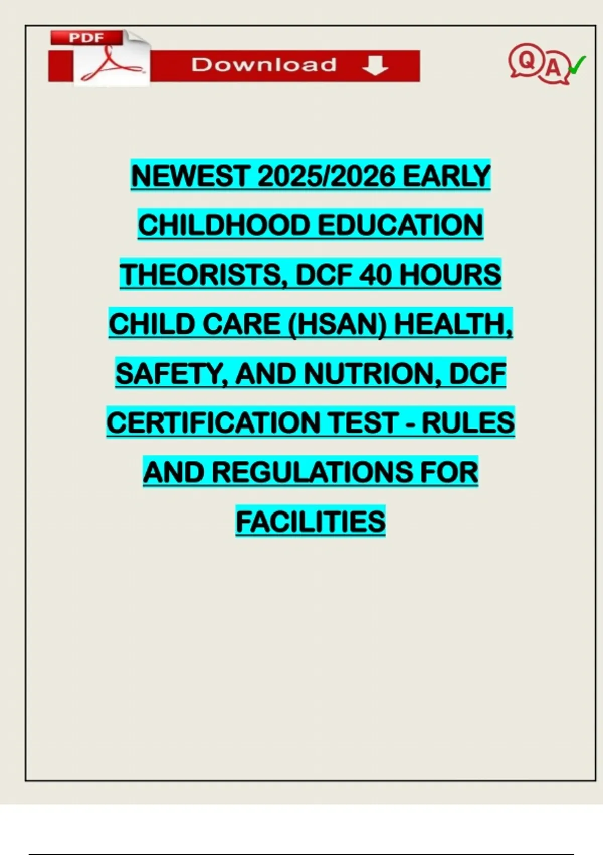 NEWEST 2025/2026 EARLY CHILDHOOD EDUCATION THEORISTS, DCF 40 HOURS ...