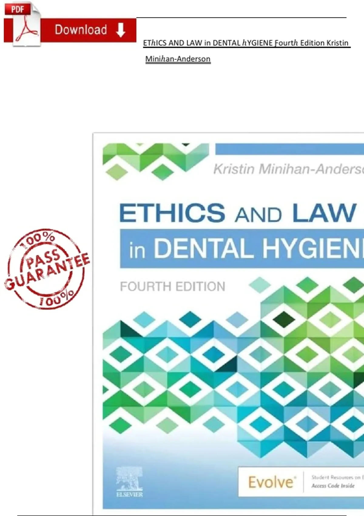 Full TEST BANK – Ethics and Law in Dental Hygiene, 4th Edition by ...
